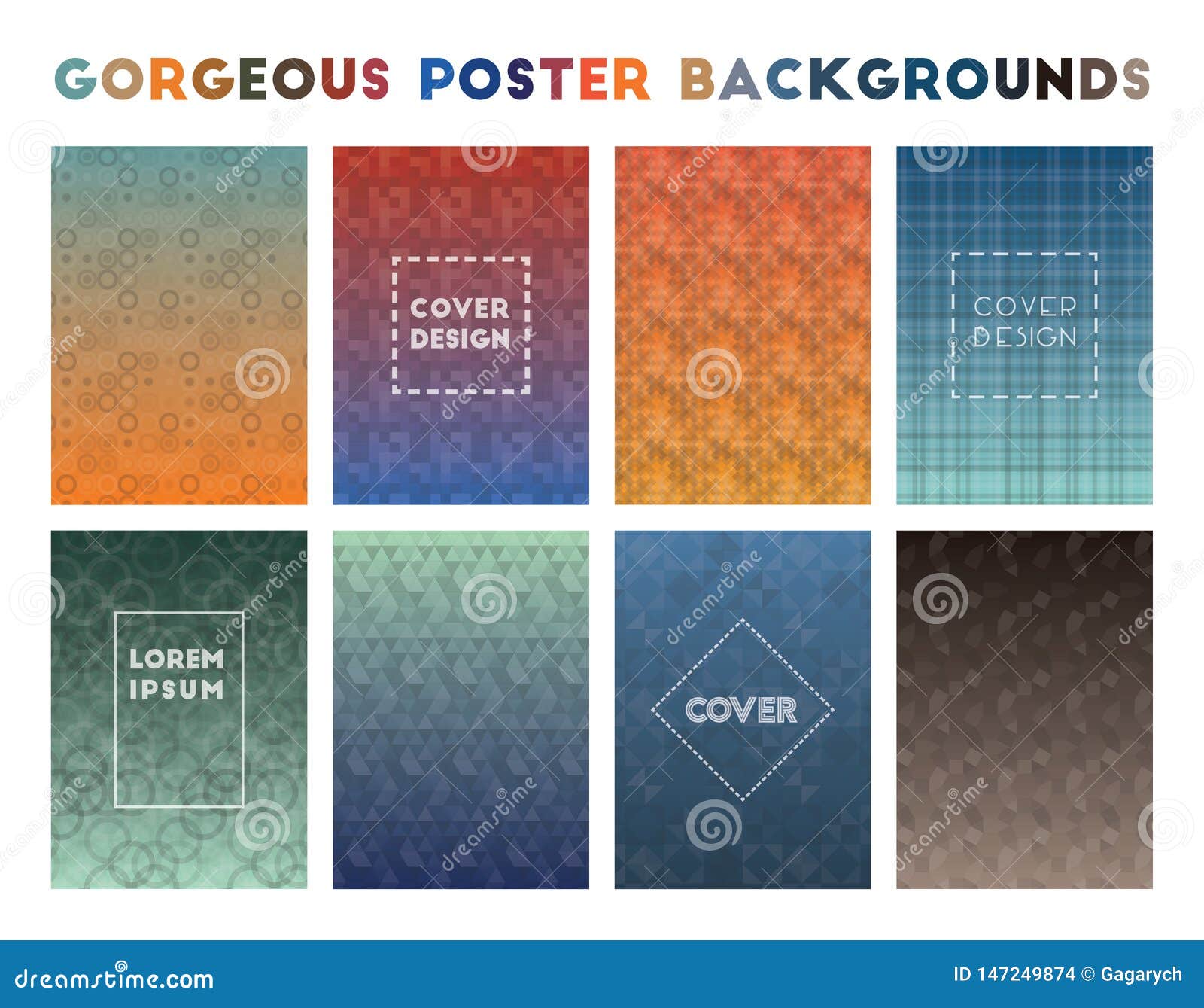 Gorgeous Poster Backgrounds. Stock Vector - Illustration of flat, green ...