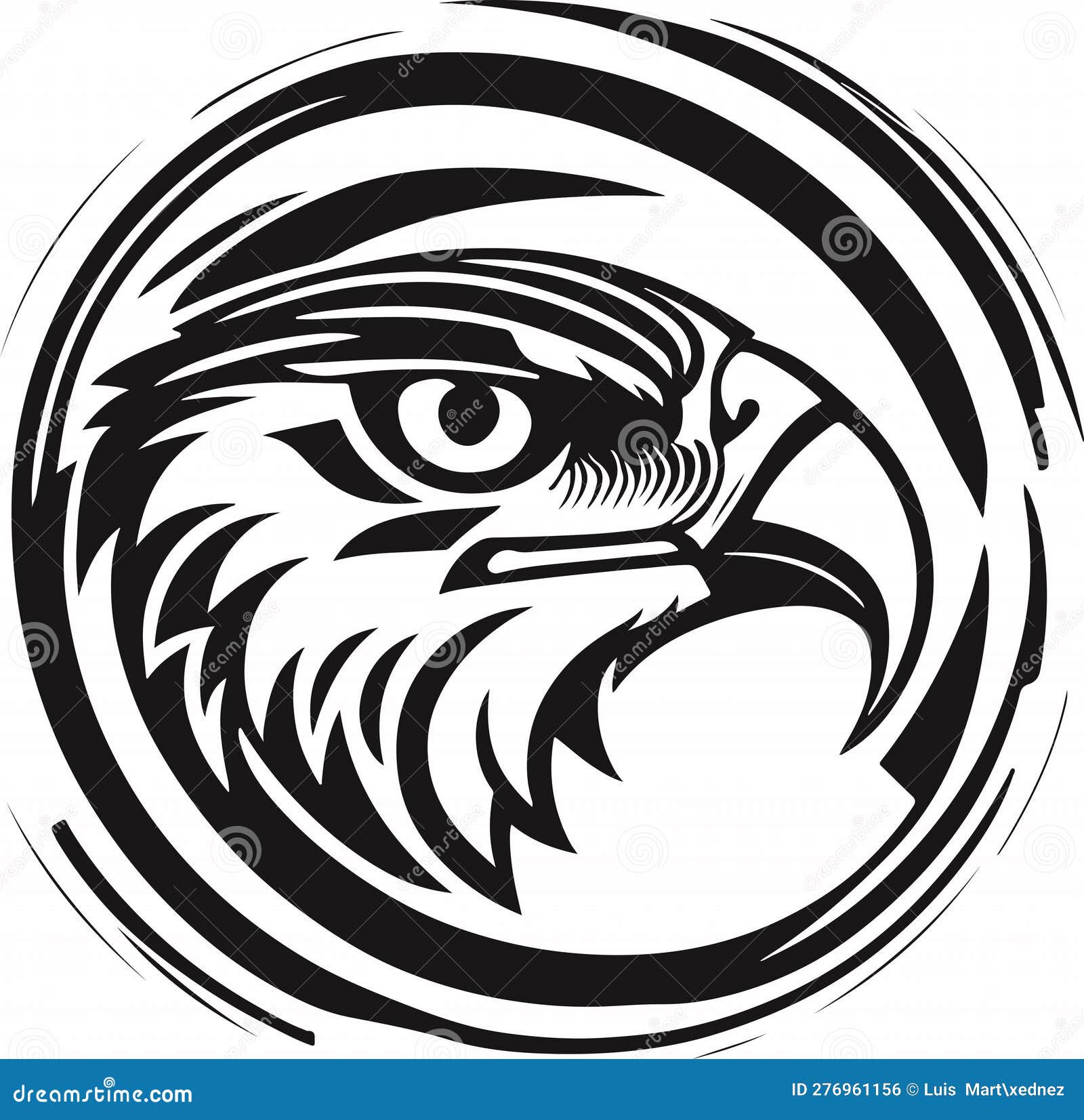 Gorgeous And Powerful Hawk Emblem Art Vector | CartoonDealer.com #276961156