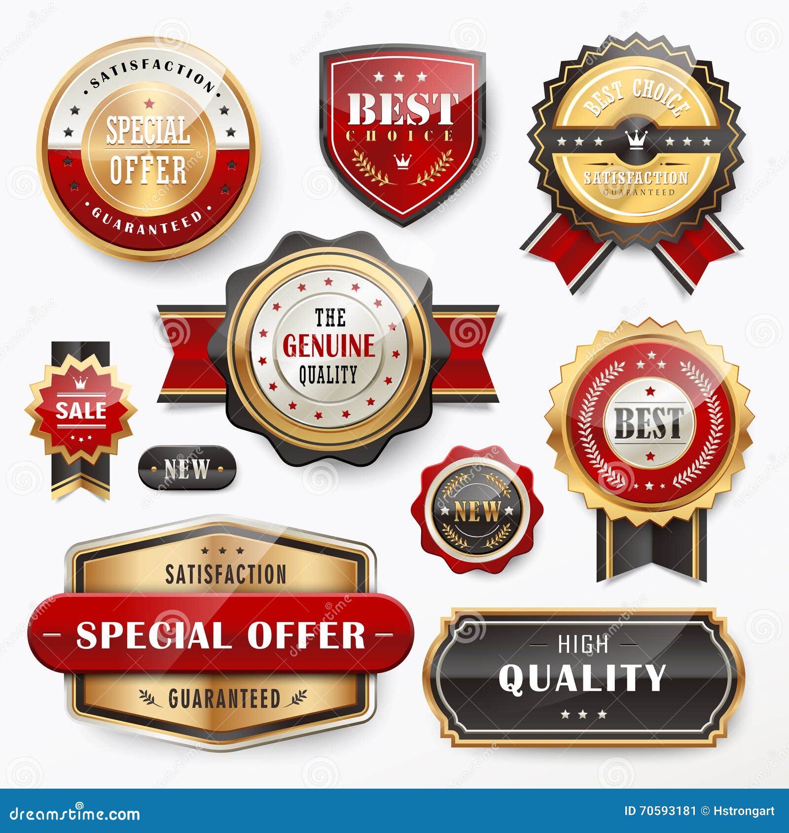 Gorgeous Premium Golden Labels Design Stock Illustration - Illustration ...