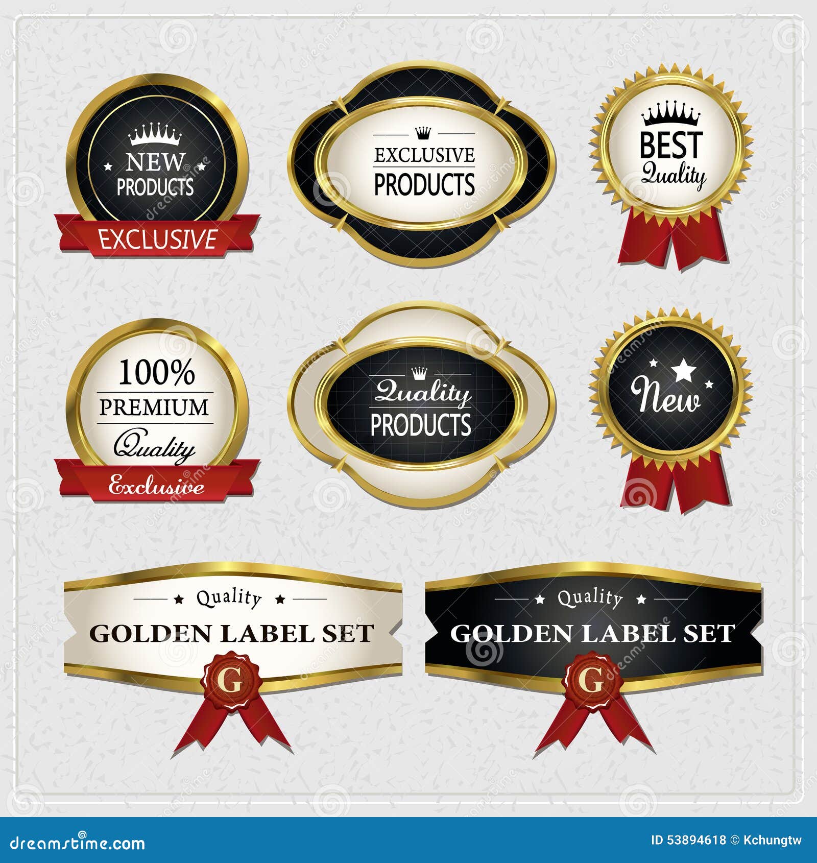 Gorgeous Premium Quality Golden Labels Collection Stock Vector ...
