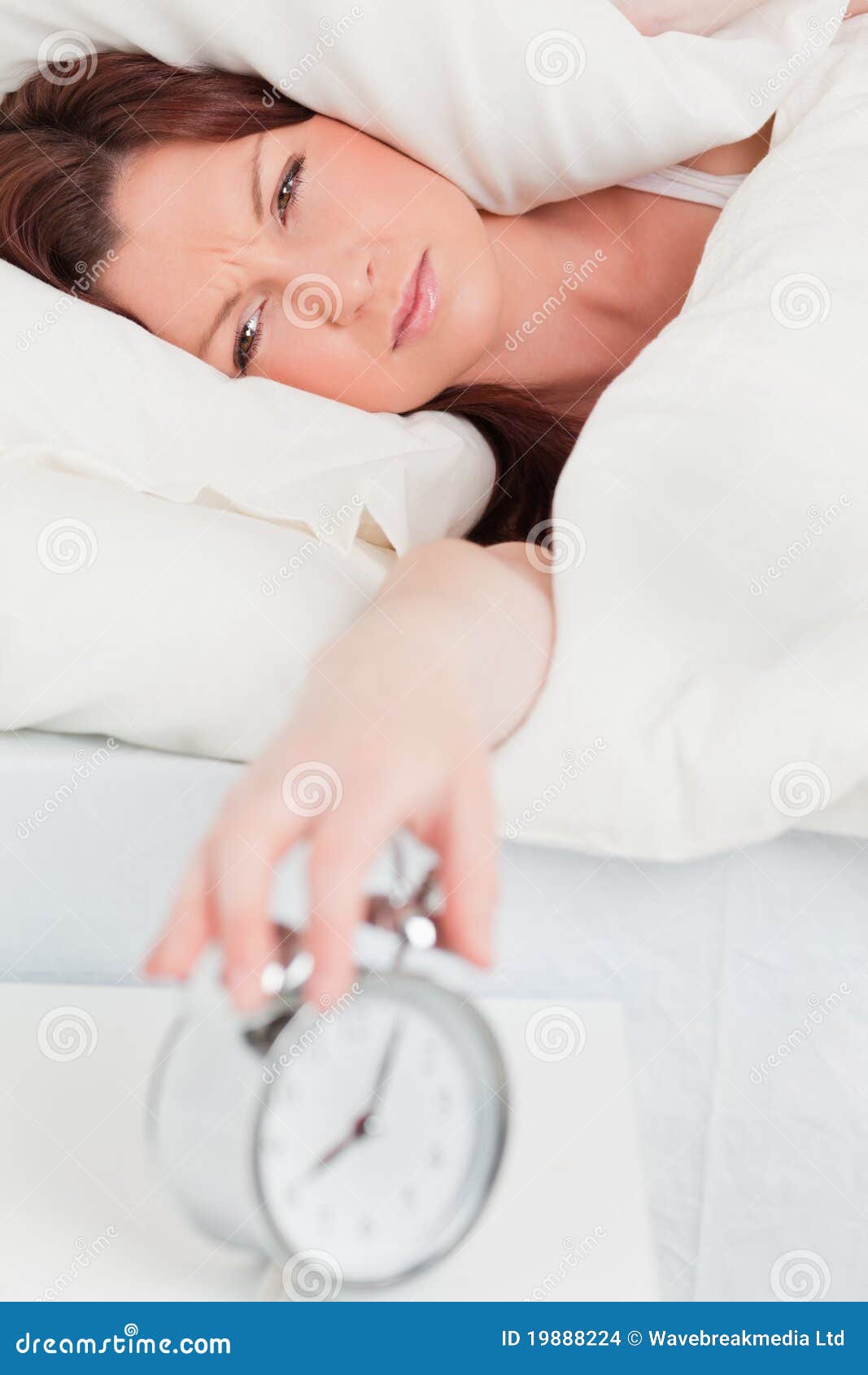 Gorgeous Red-haired Woman Waking Up Stock Photo - Image of person ...