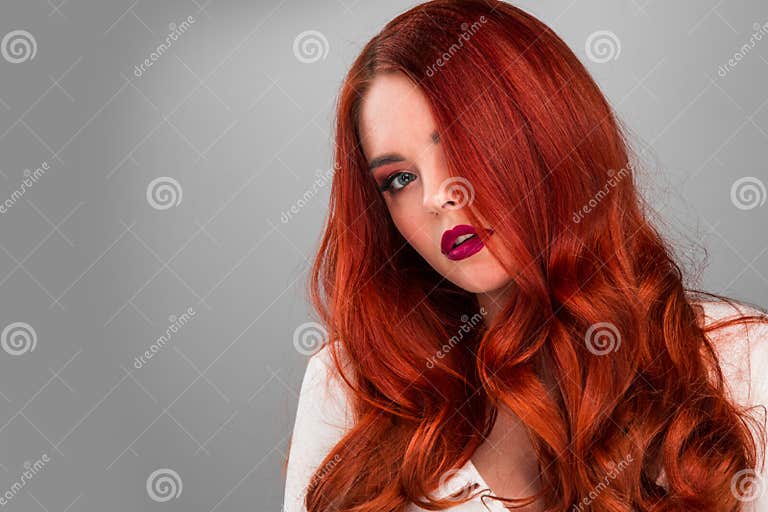 Gorgeous Redhead Model Girl Stock Image Image Of Background Portrait