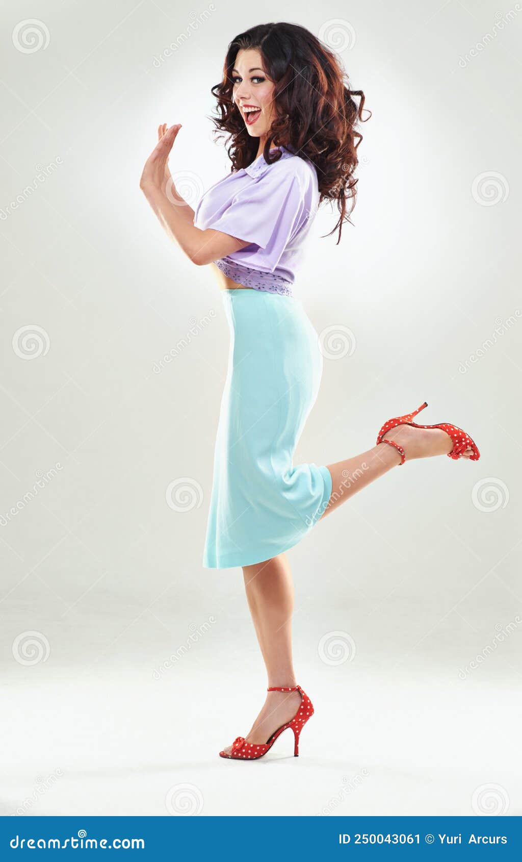 Retro Chic. a Gorgeous Redhead Posing in Retro Chic Fashion. Stock ...