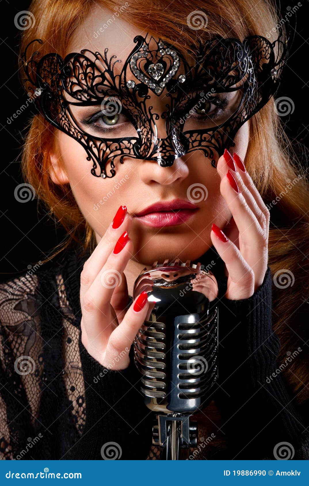 Gorgeous redhead singer stock photo. Image of model, portrait - 19886990