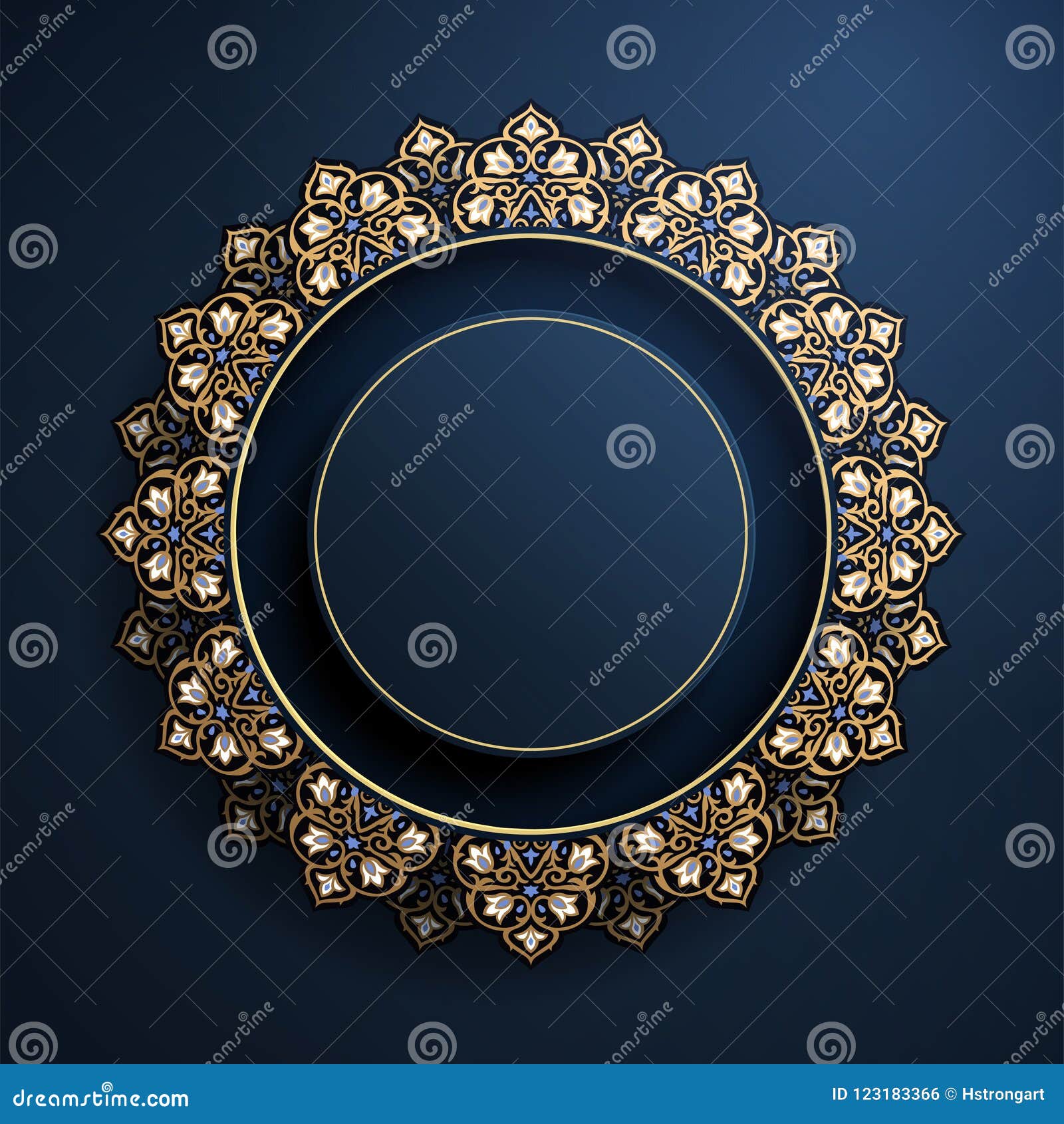 Gorgeous Round Arabesque Frame Stock Vector - Illustration of round ...