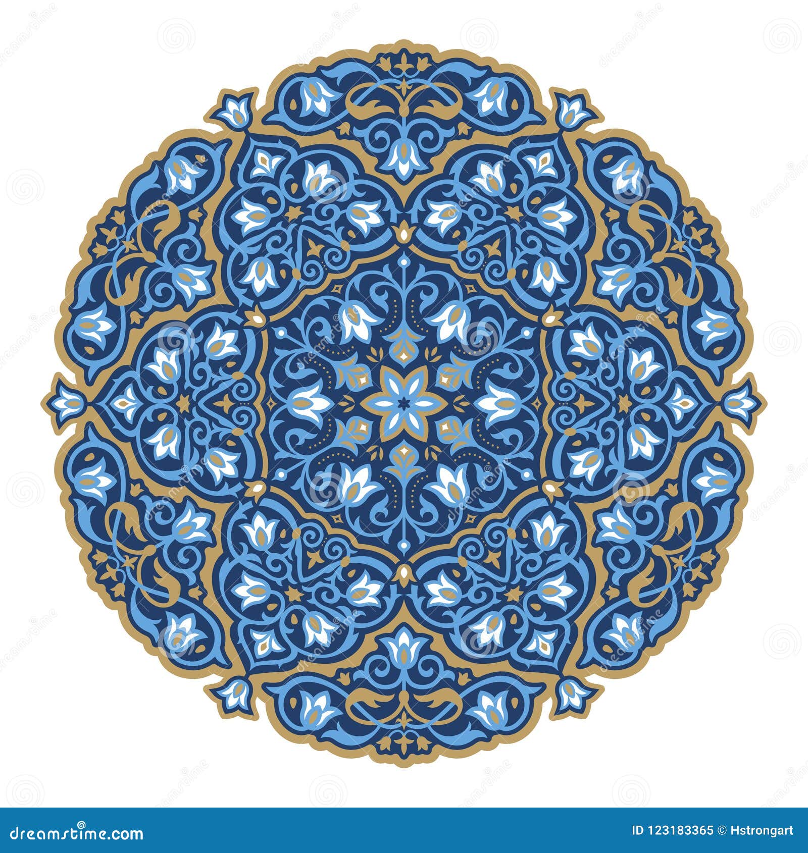 Gorgeous Round Arabesque Pattern Stock Vector - Illustration of mandala ...