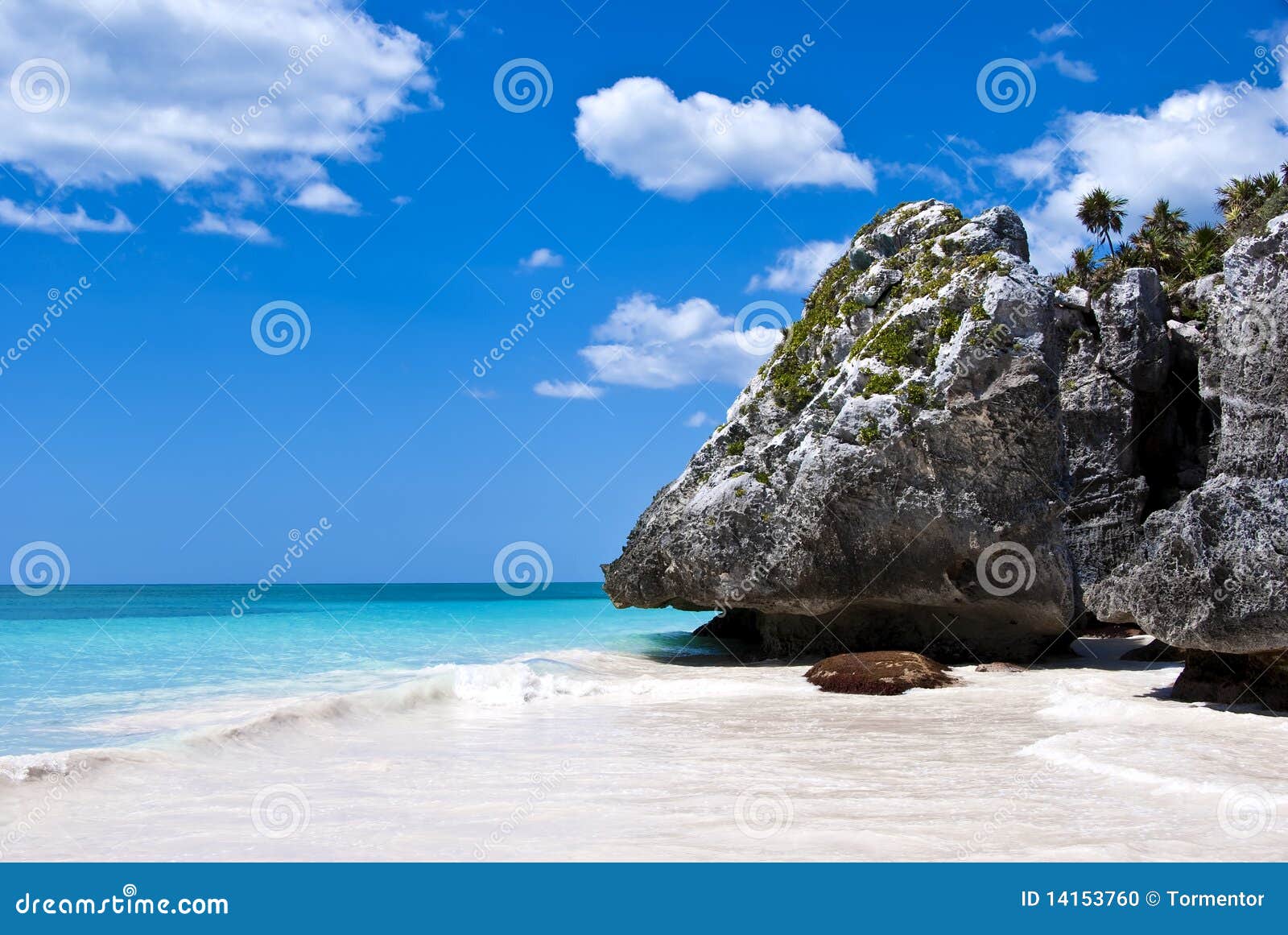 Gorgeous Secluded Beach in Tulum Mexico Stock Photo - Image of blue ...