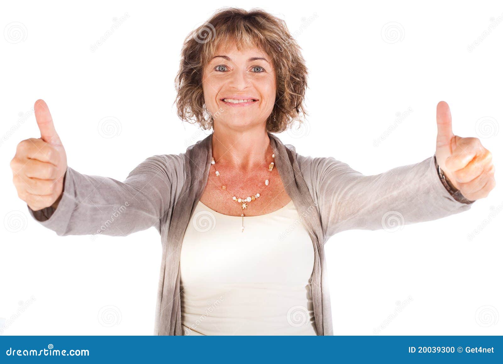 Gorgeous Senior Lady Showing Thumbs-up Stock Photo - Image of female ...