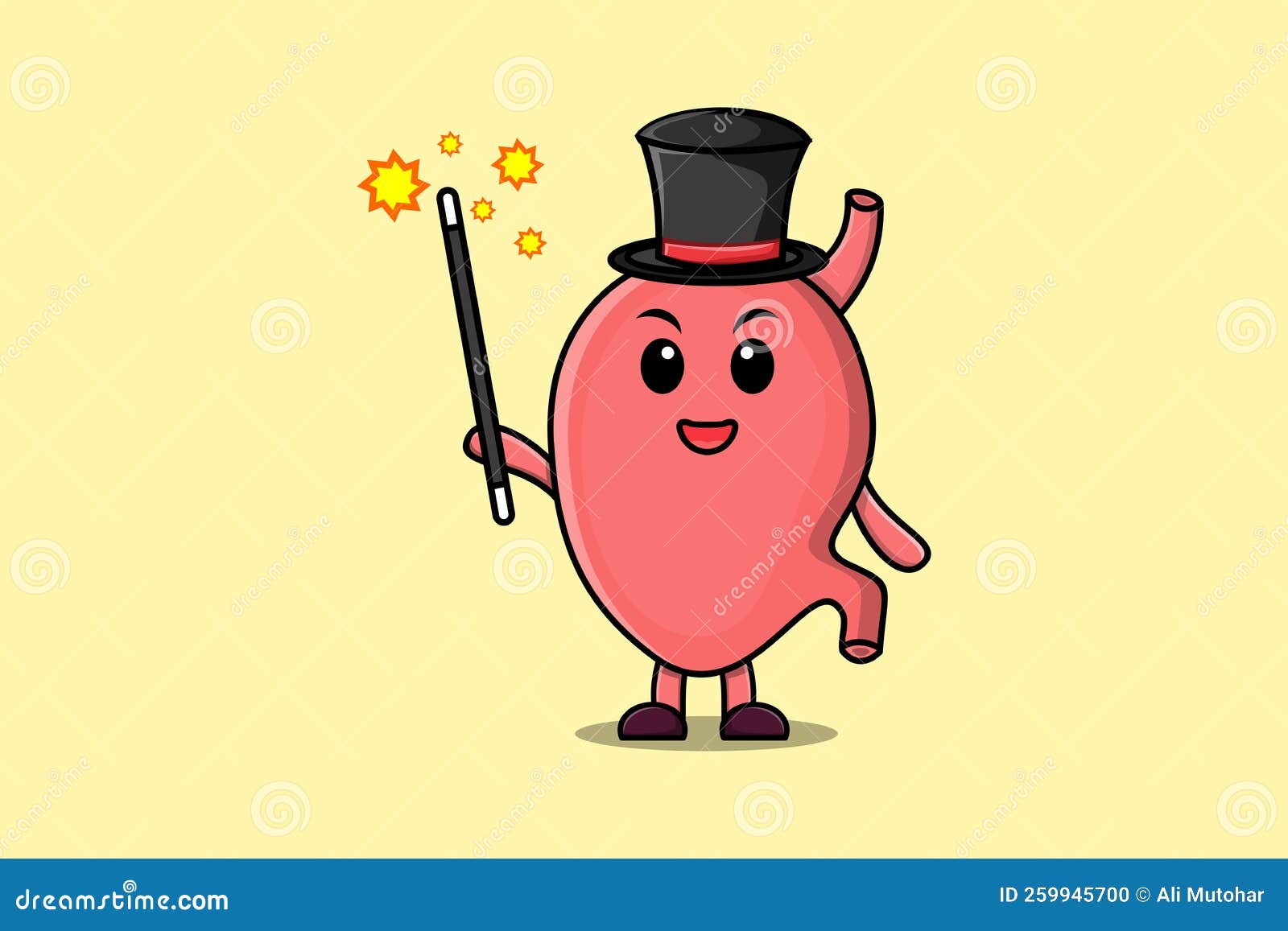 A Gorgeous Smart Cute Cartoon Magician Stomach Stock Illustration ... A Gorgeous Smart Cute Cartoon Magician Stomach Stock Illustration ...