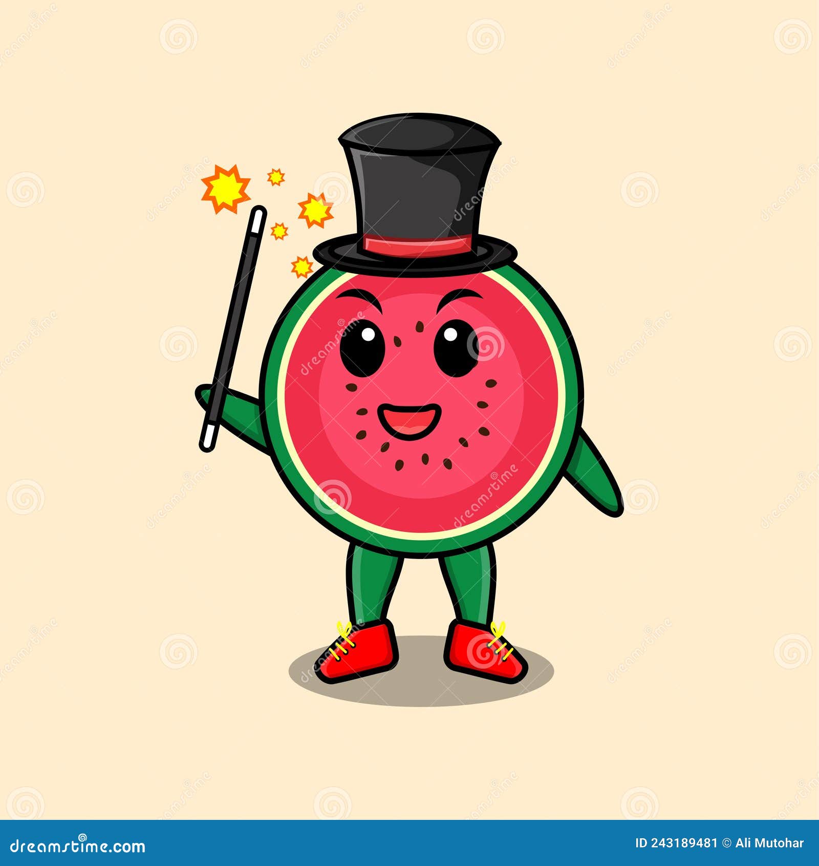 A Gorgeous Smart Cute Cartoon Magician Brain Vector Illustration ... A Gorgeous Smart Cute Cartoon Magician Brain Vector Illustration ...