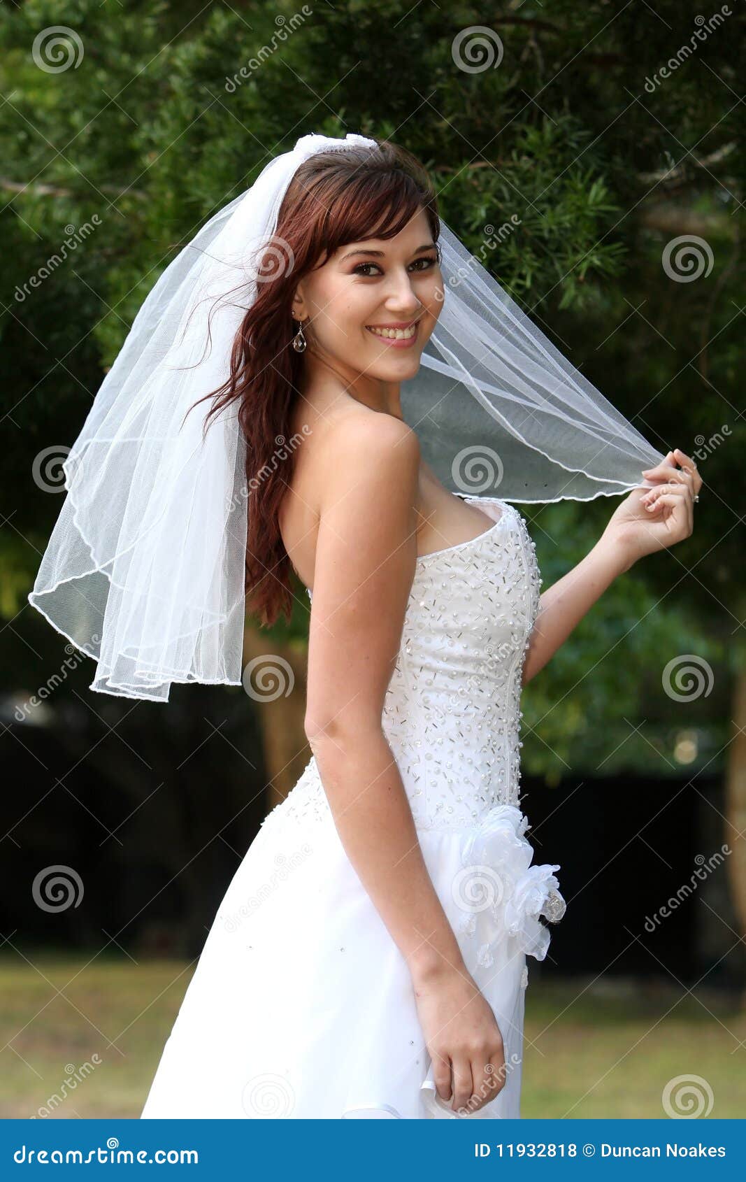 Gorgeous Smiling Bride stock photo. Image of brunette - 11932818