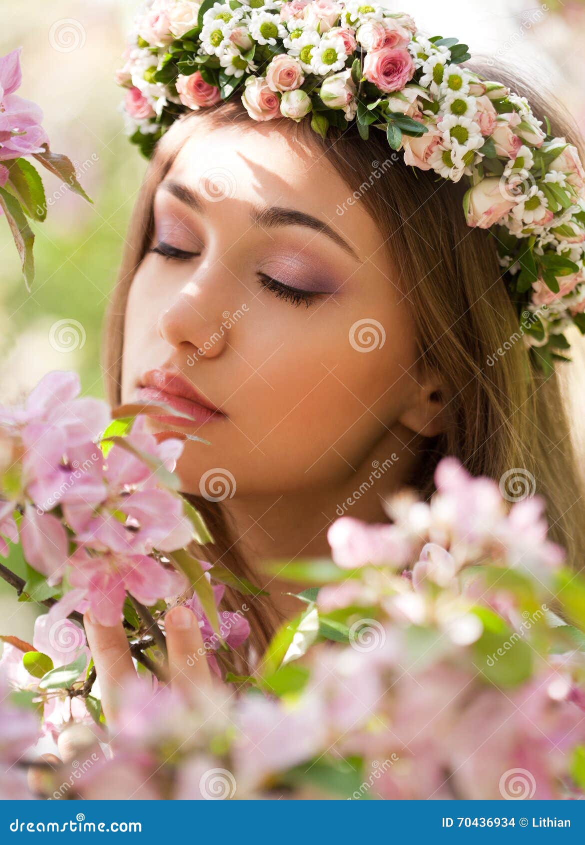 Gorgeous spring woman. stock photo. Image of attractive - 70436934