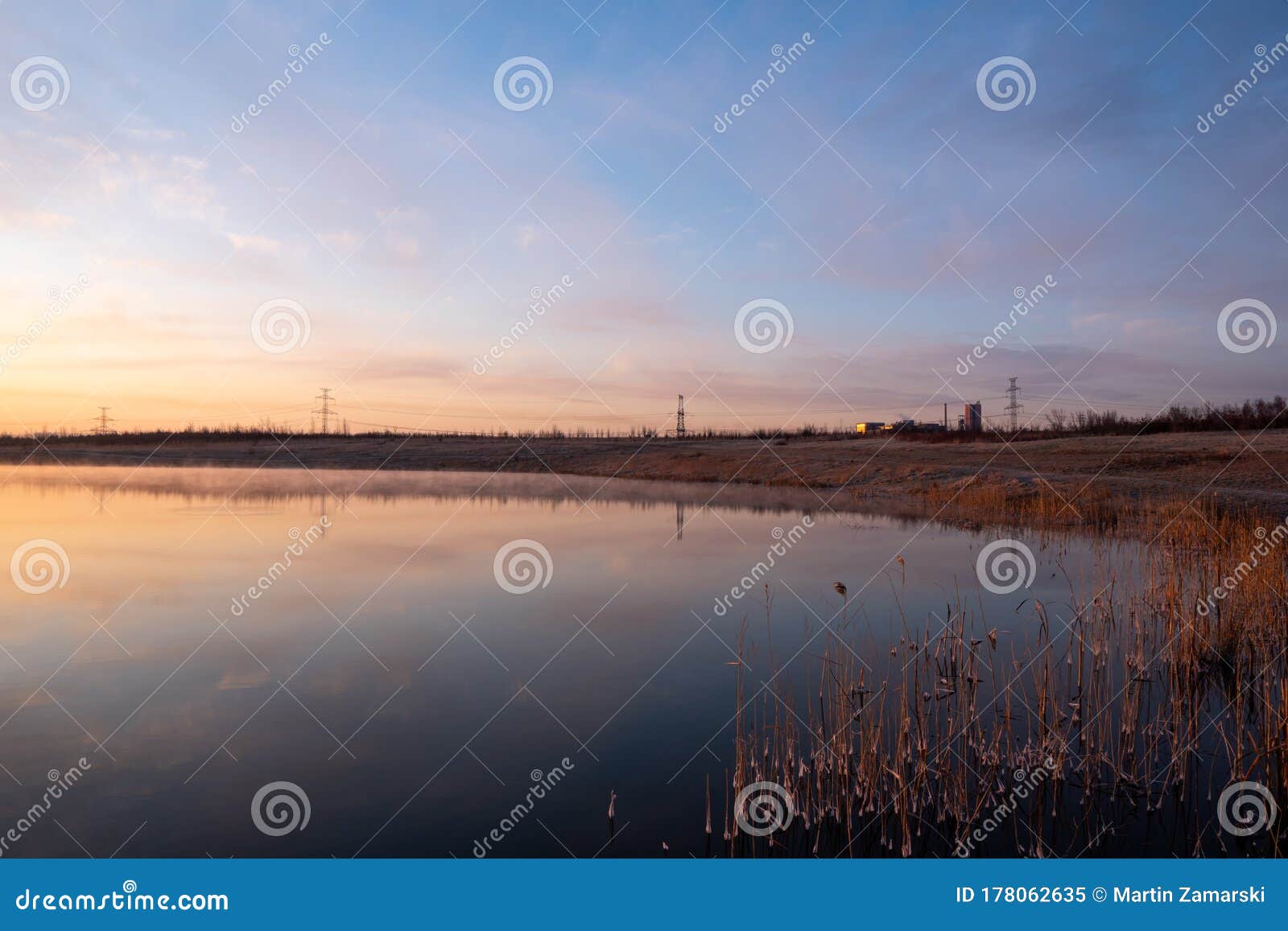 Gorgeous Sunrise Over the Lake with Reflection of the Sun on the Lake ...