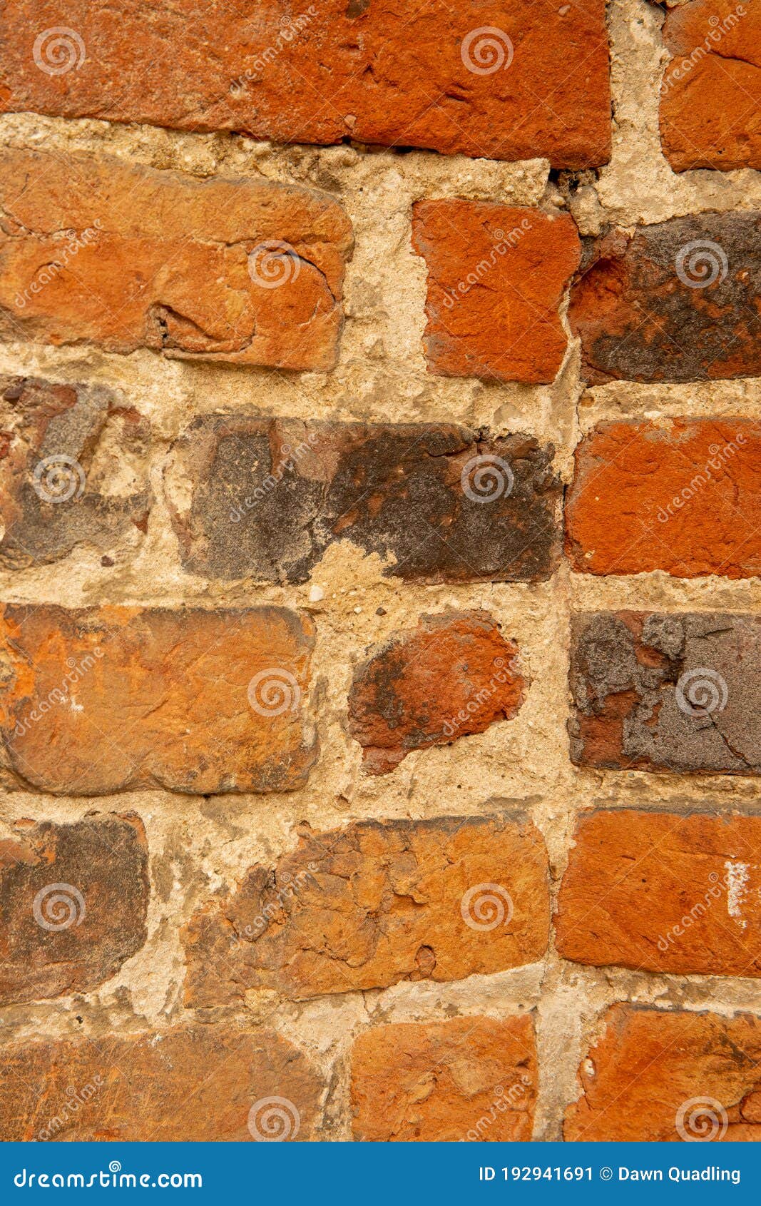 Gorgeous Textured Surface of Red Handmade Bricks Ancient Ruins. Stock ...