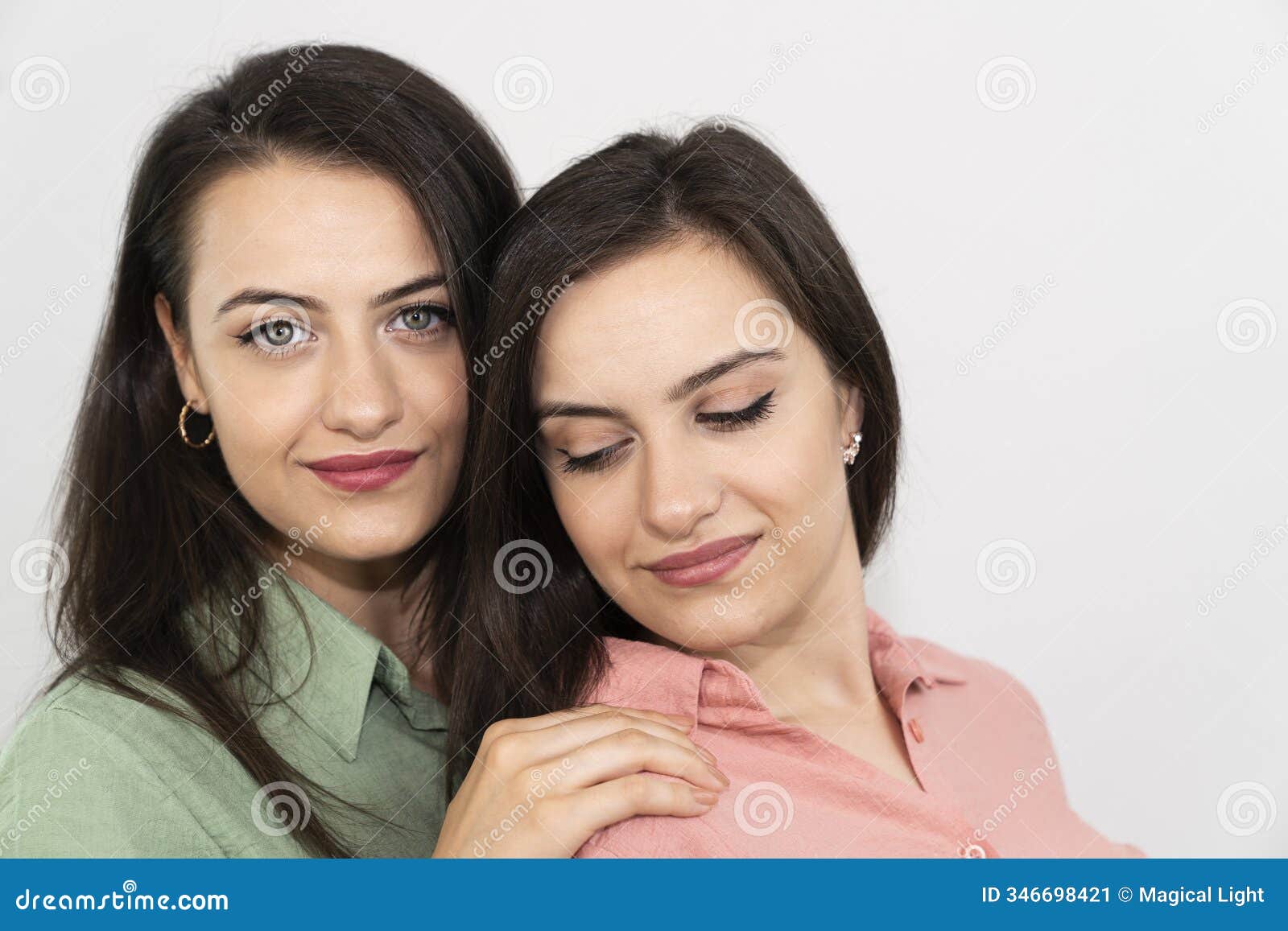 Gorgeous Two Caucasian Twins Models Posing Together Stock Image - Image ...