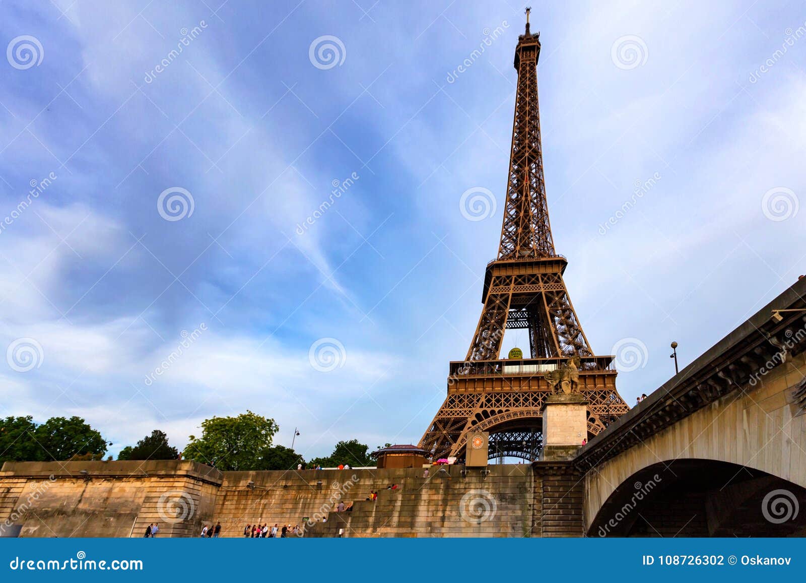 Gorgeous View of Eiffel Tower with Dramatic Sky Stock Photo - Image of ...