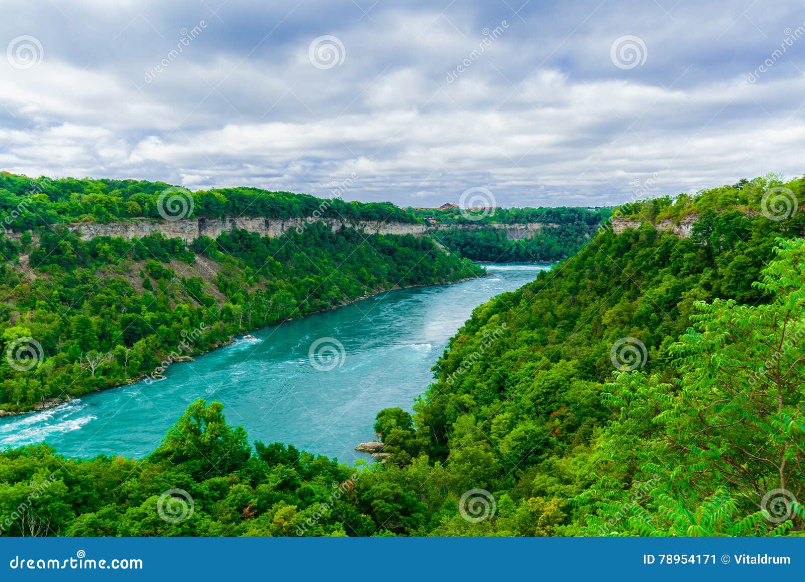 Gorgeous View of Niagara Falls River with Torrent of Water Abruptly ...