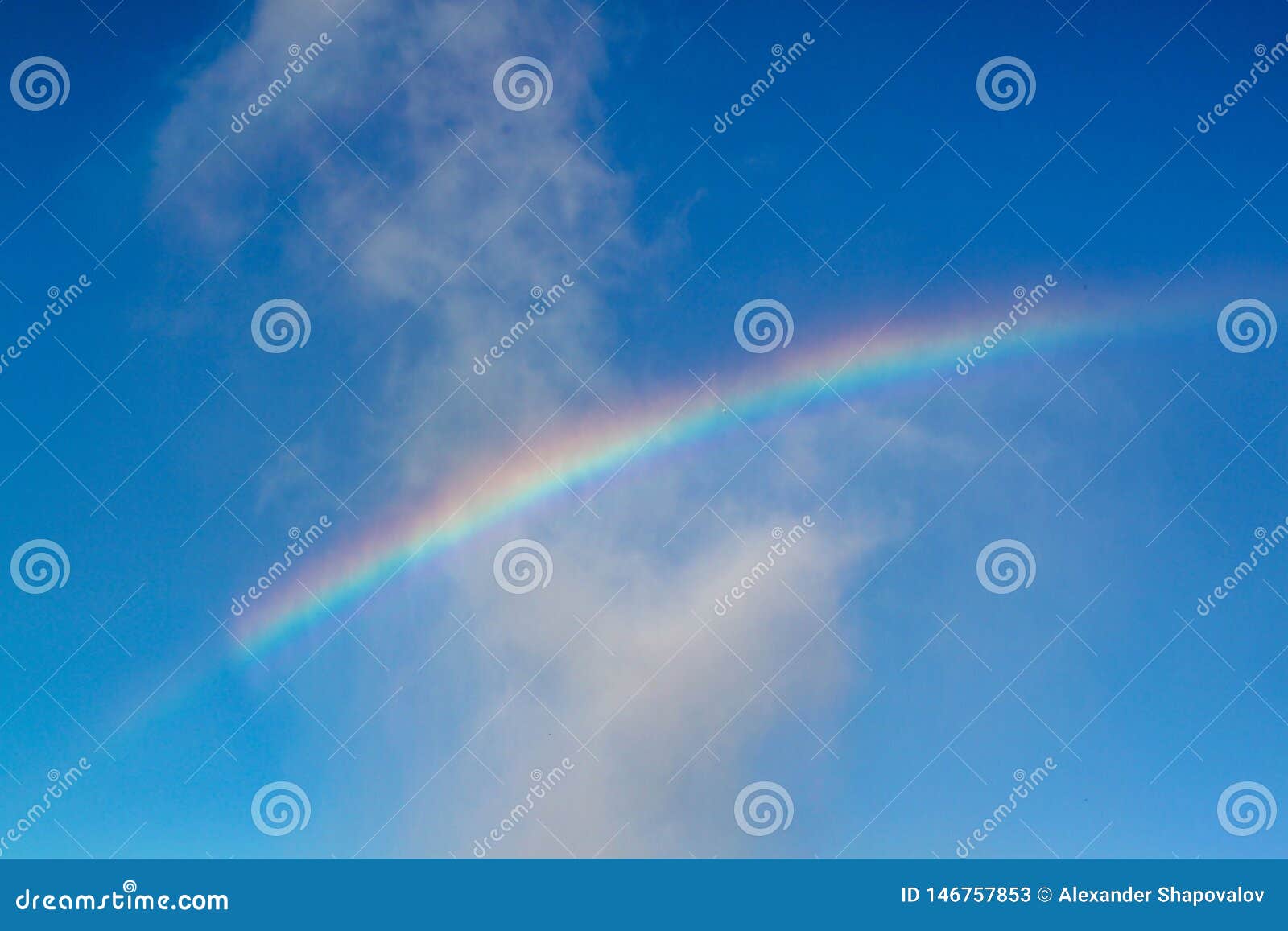 Gorgeous View of Rainbow on Blue Sky. Beautiful Nature Backgrounds ...