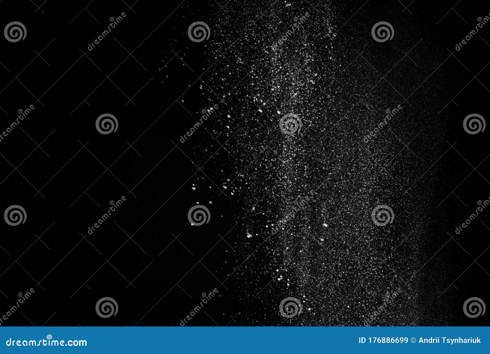 Gorgeous White Powder Pattern Isolated on Black Background Stock Image ...