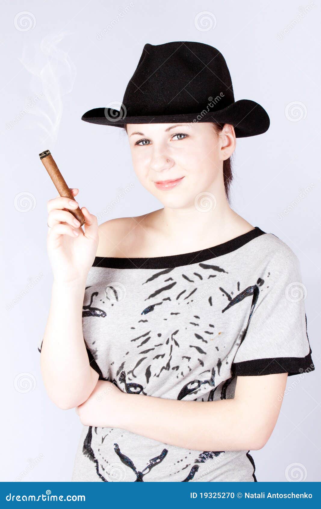 Gorgeous Woman with Cigar stock photo. Image of adult - 19325270