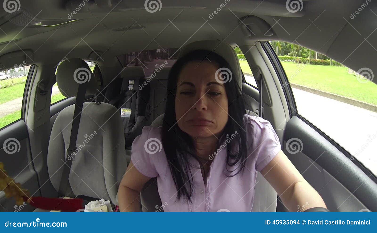 Gorgeous Woman Driver Looking Back and Parking Car Stock Footage ...