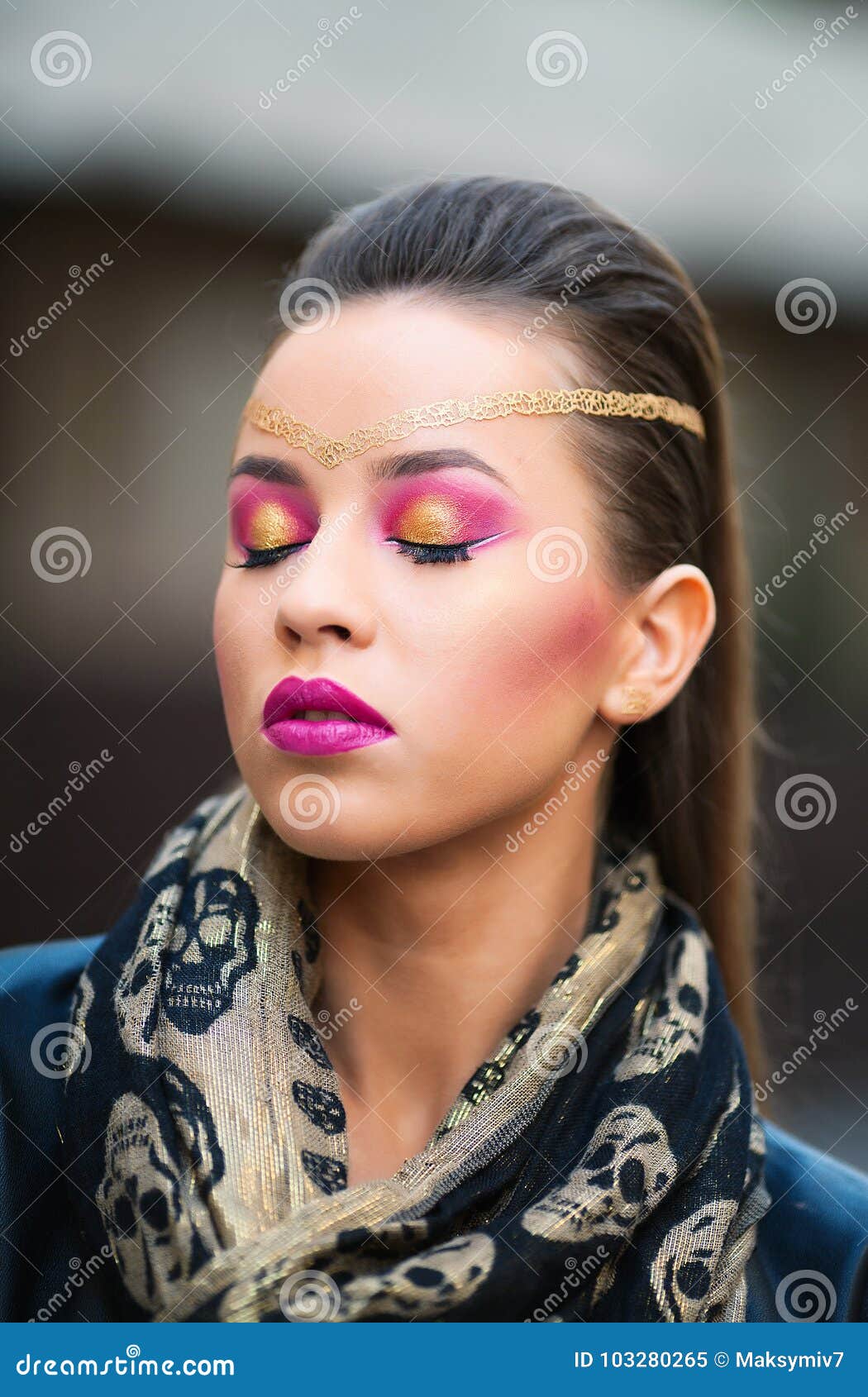 Gorgeous Woman Face . Outside Shot Stock Image - Image of brunette ...