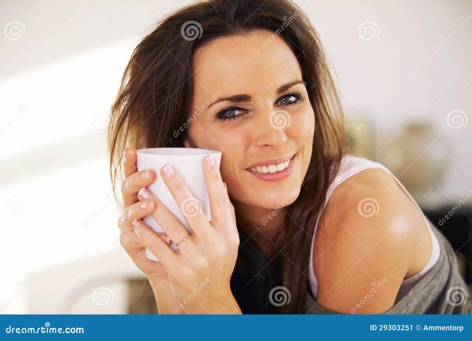 Gorgeous Woman Holding a Cup Stock Image - Image of person, holding ...