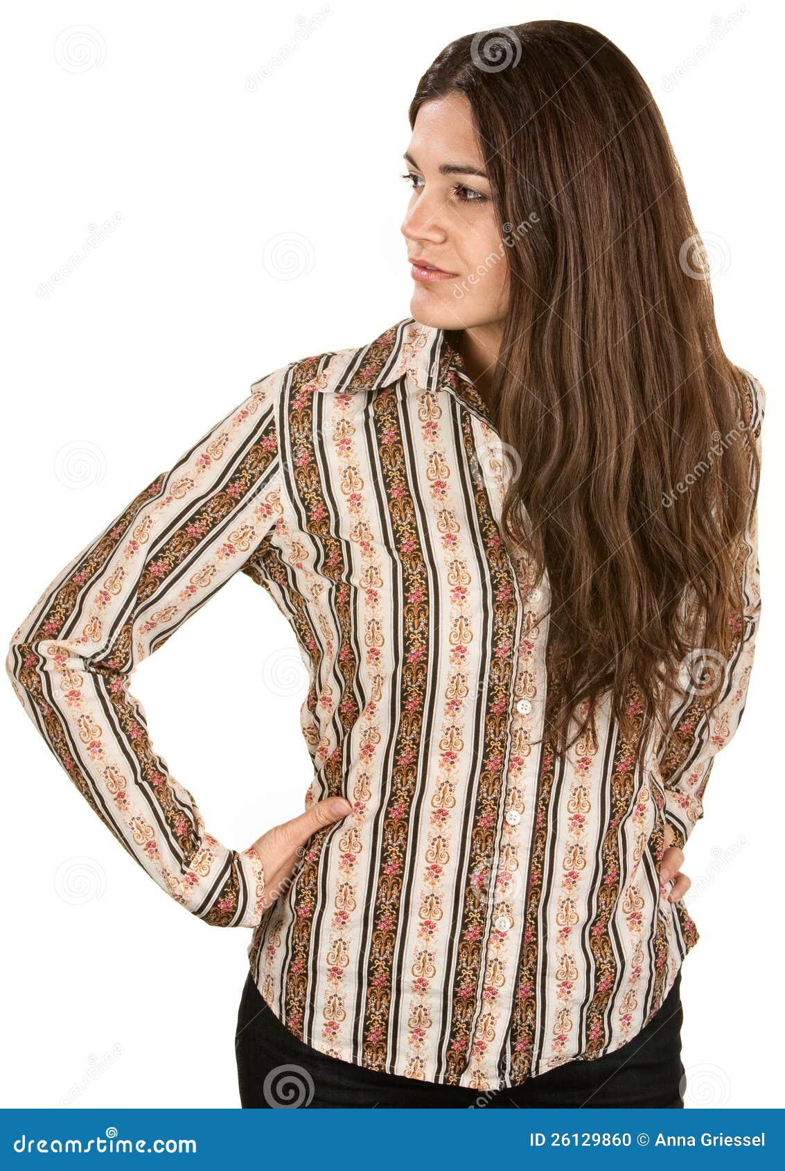 Gorgeous Woman Looking Sideways Stock Photo - Image of cute ...