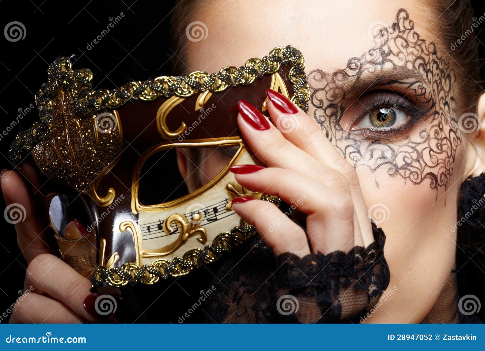 Gorgeous woman in mask stock photo. Image of attractive - 28947052