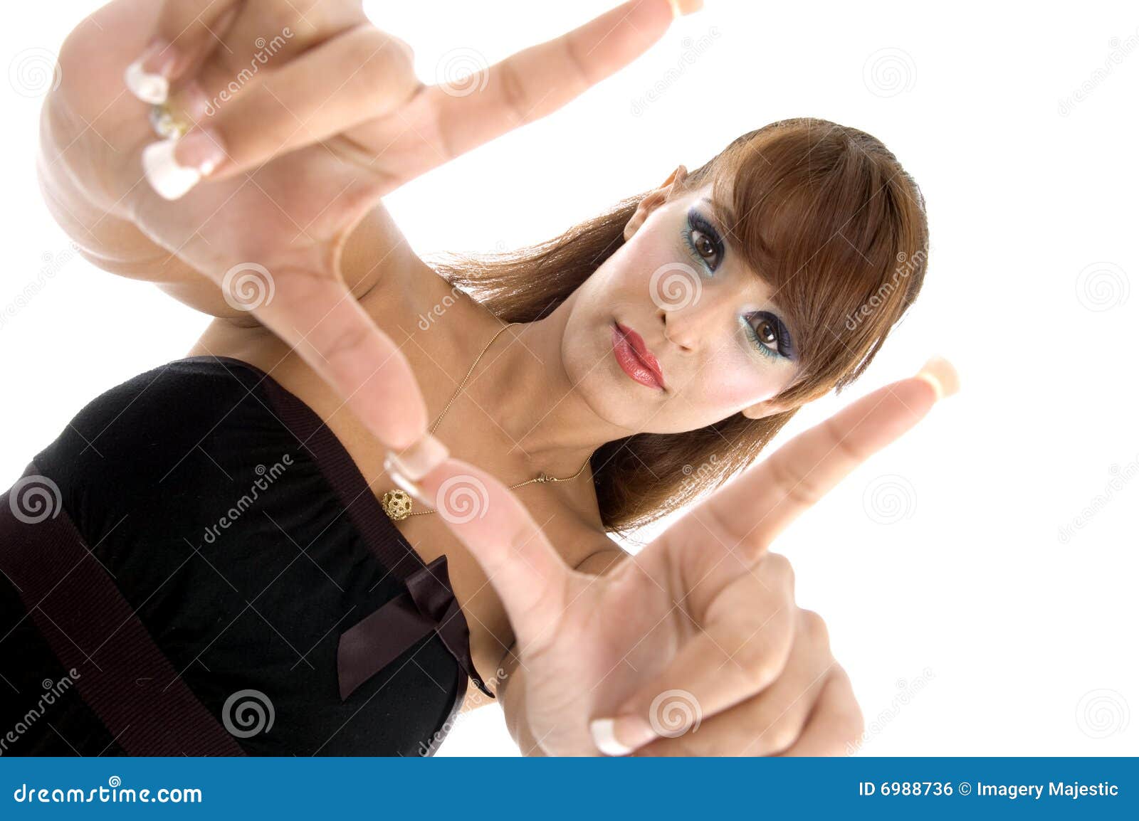 Gorgeous Woman Showing Hand Gesture Stock Photo - Image of adult ...