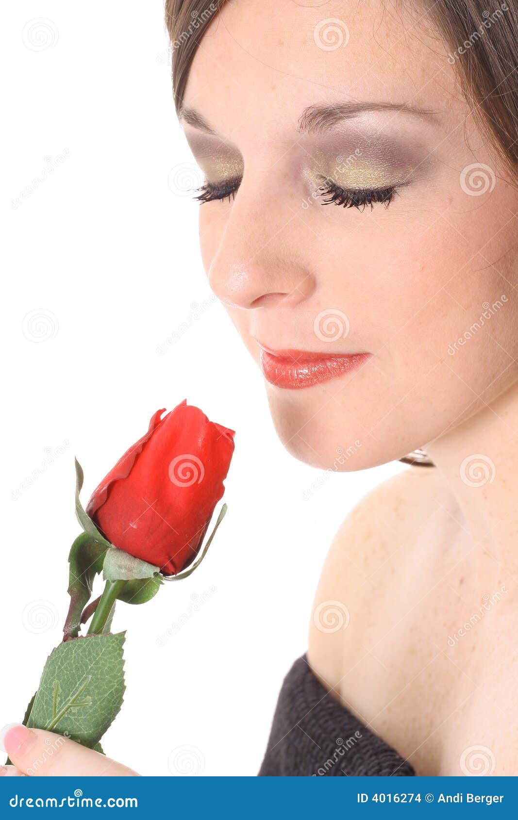 Gorgeous Woman Smelling a Rose Stock Photo - Image of precious ...