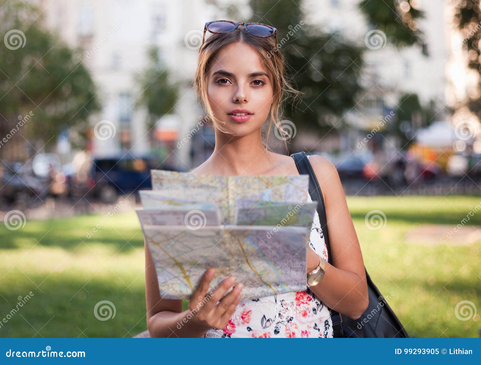 Beautiful Young Tourist Woman. Stock Image - Image of happy ... Beautiful Young Tourist Woman. Stock Image - Image of happy ...