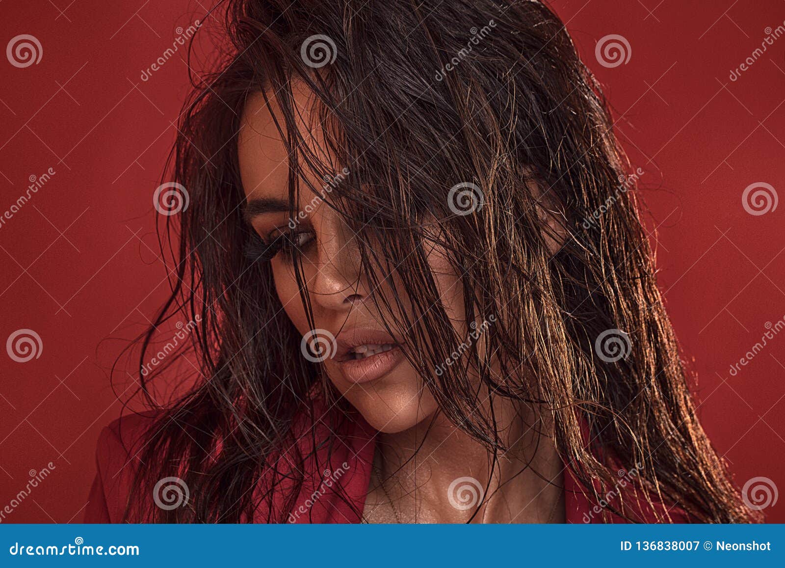 Gorgeous Young Brunette Woman Face Portrait Stock Image Image Of Hair