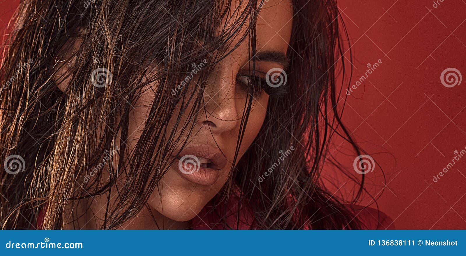 Gorgeous Young Brunette Woman Face Portrait Stock Image Image Of
