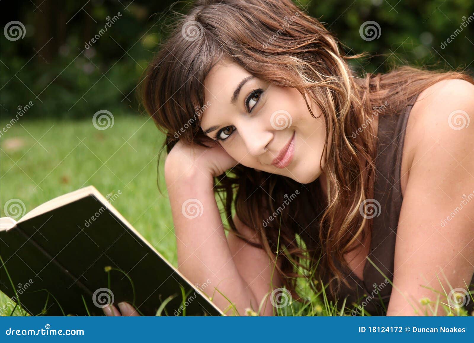 Gorgeous Young Lady Reading Book Stock Photo - Image of female ...