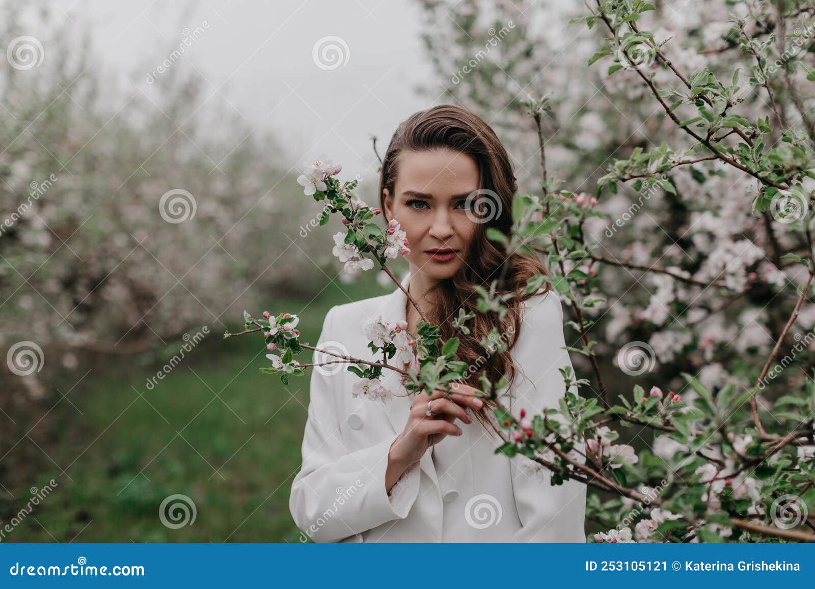 Gorgeous Young Model Posing in Garden Stock Image - Image of fairy ...