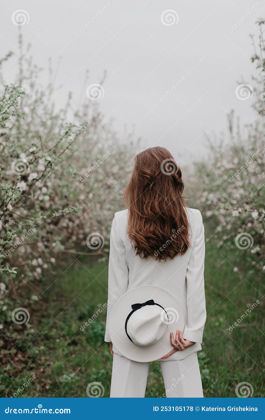 Gorgeous Young Model Posing in Garden Stock Photo - Image of pose ...