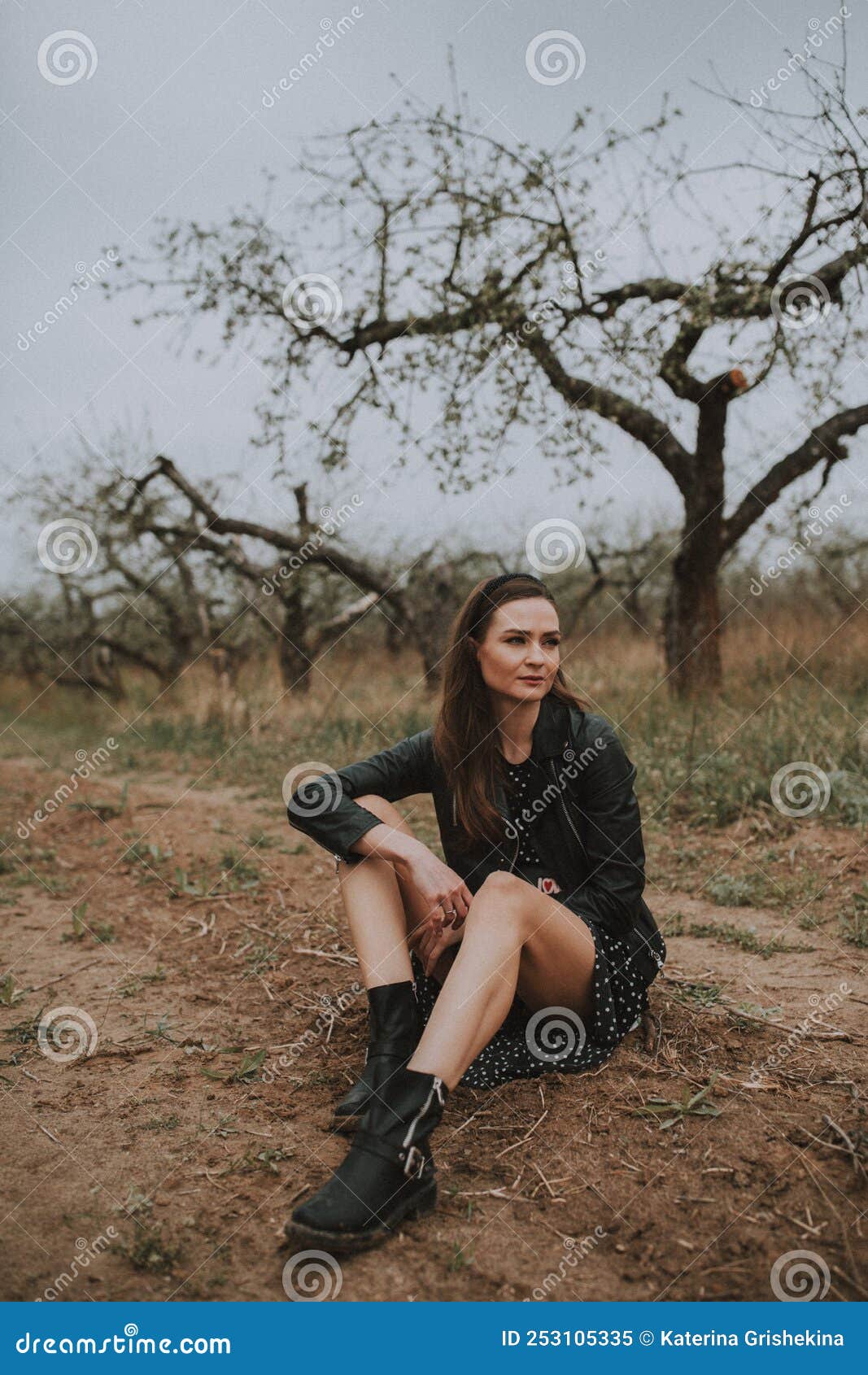Gorgeous Young Model Posing in Garden Stock Image - Image of garden ...