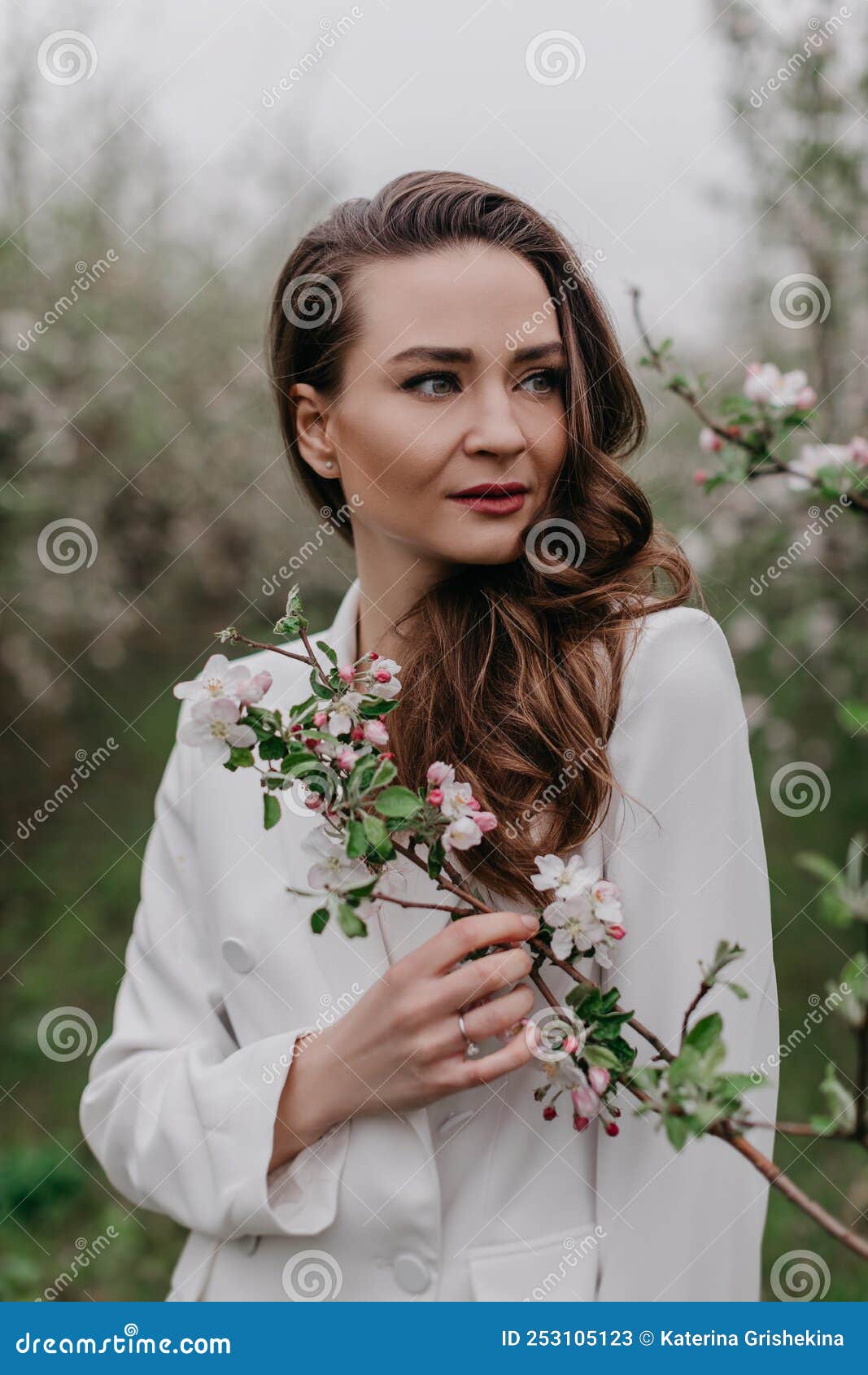 Gorgeous Young Model Posing in Garden Stock Image - Image of people ...
