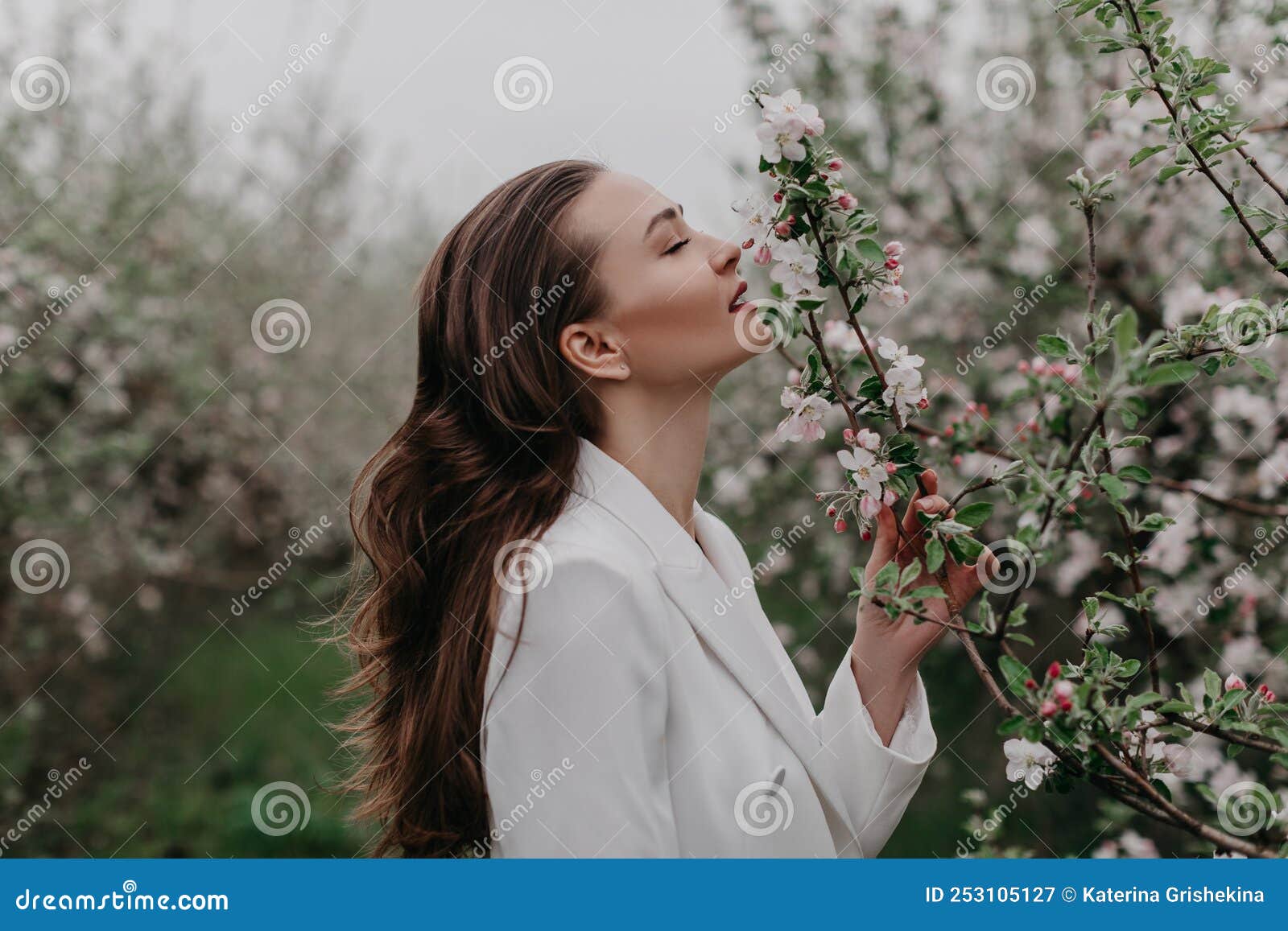 Gorgeous Young Model Posing in Garden Stock Image - Image of attractive ...