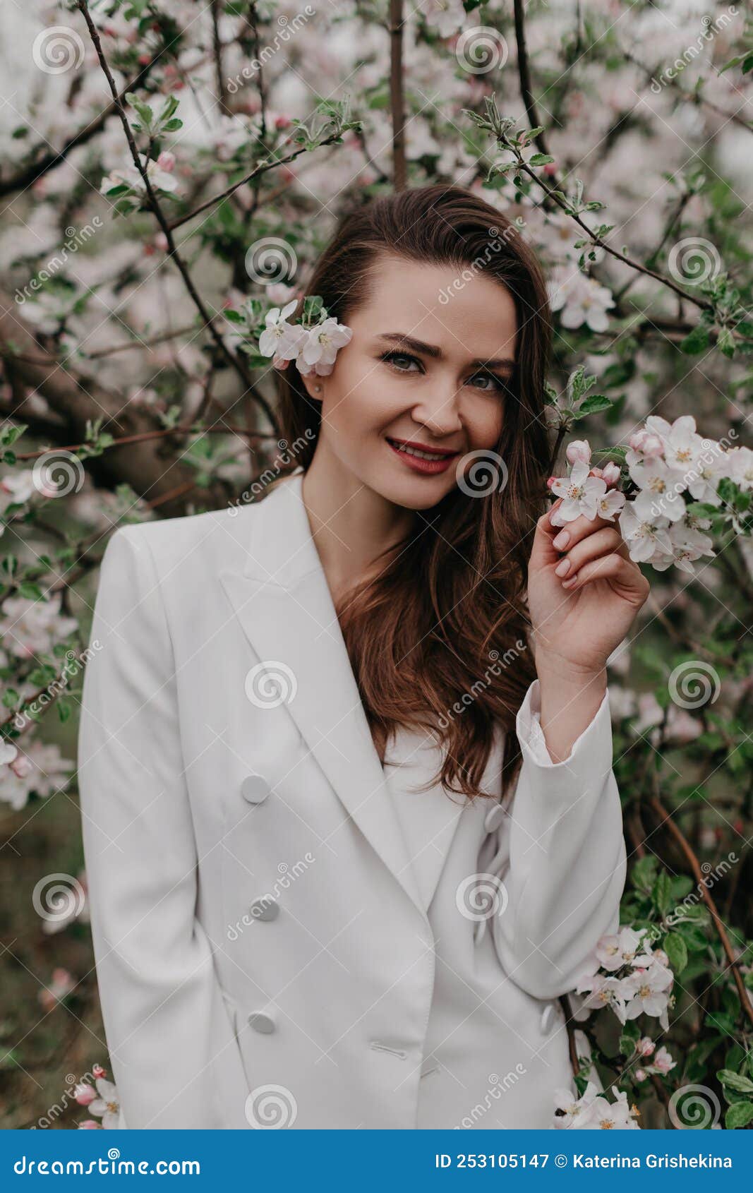 Gorgeous Young Model Posing in Garden Stock Image - Image of garden ...