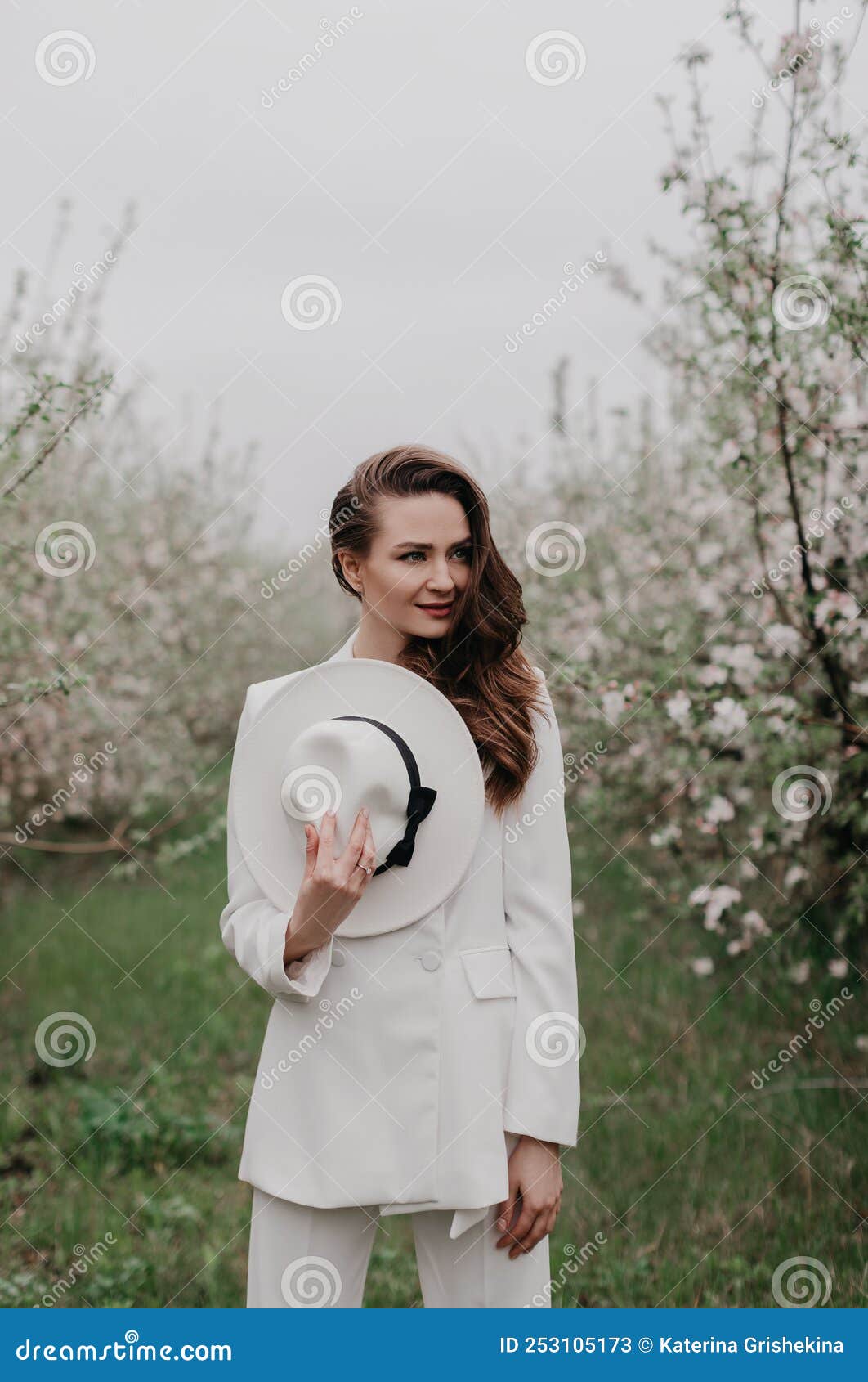 Gorgeous Young Model Posing in Garden Stock Image - Image of people ...