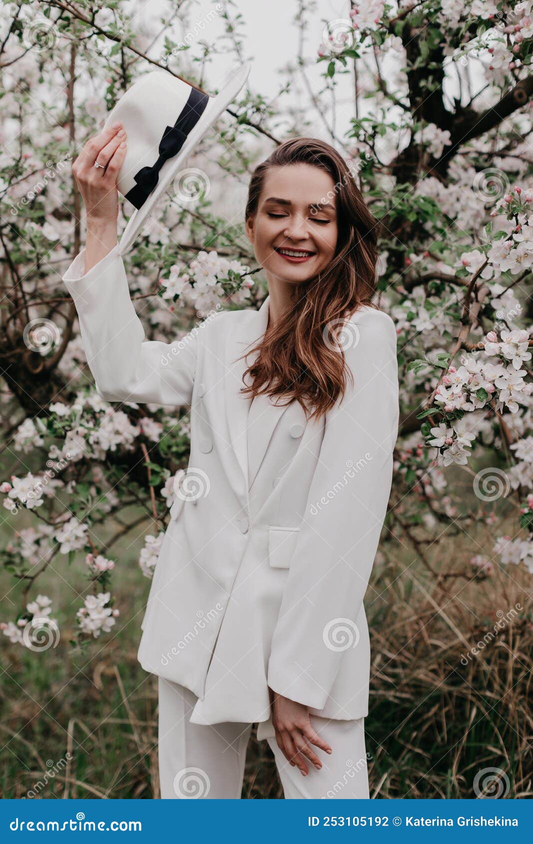 Gorgeous Young Model Posing in Garden Stock Photo - Image of portrait ...