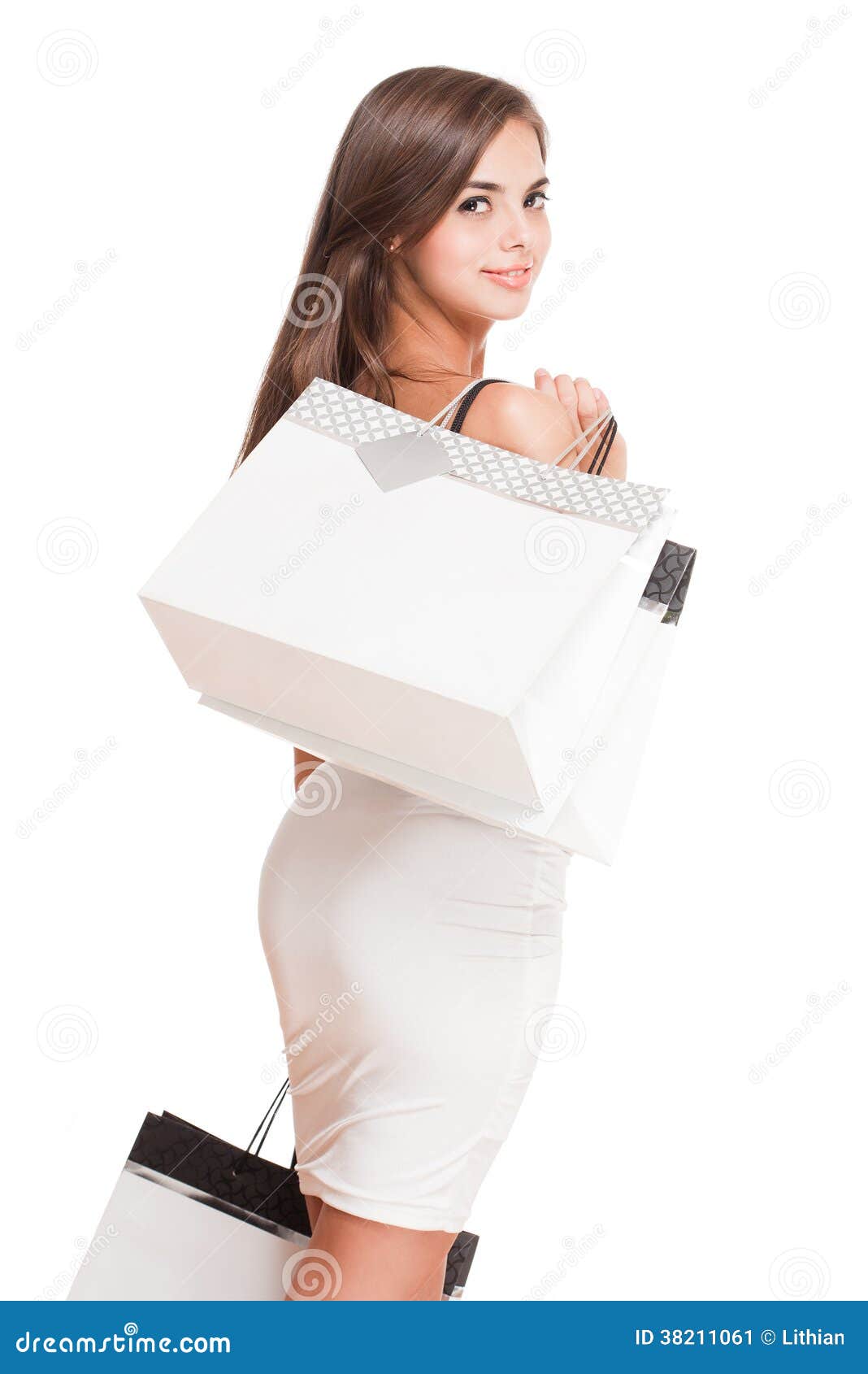 Gorgeous young shopper. stock image. Image of pretty - 38211061