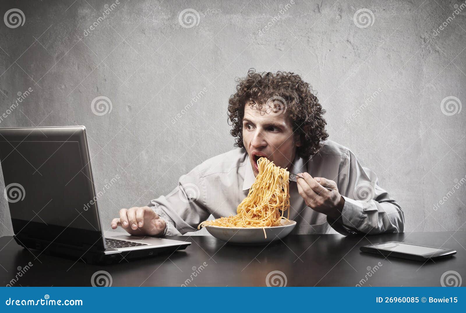 Gorging Businessman stock image. Image of read, laptop - 26960085
