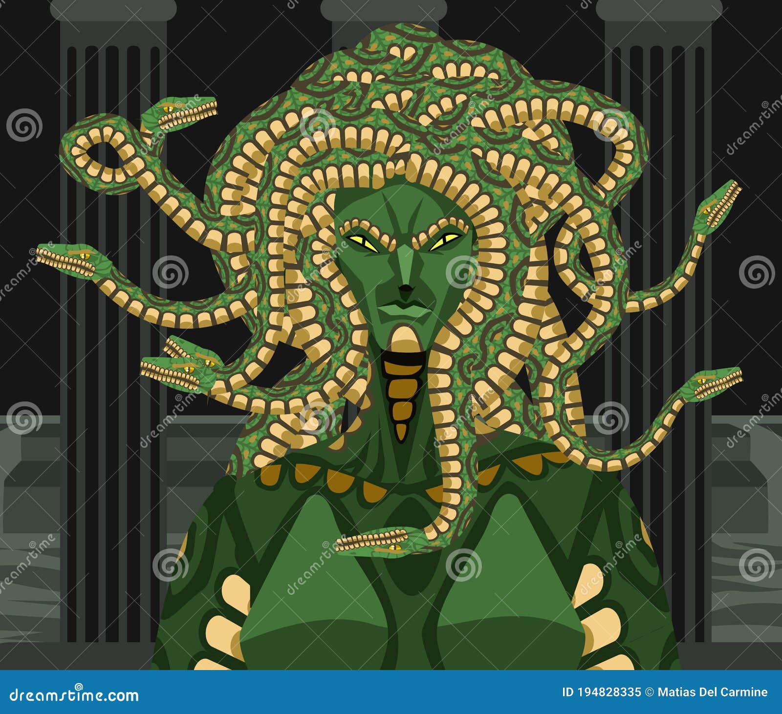 Gorgon Medusa Monster Evil Creature Stock Illustration - Illustration ...
