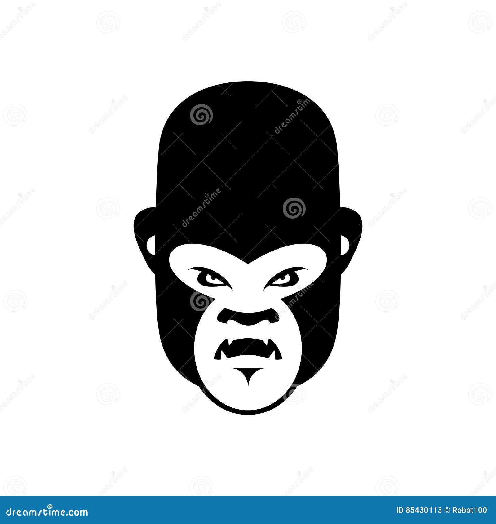 Gorilla Angry Emoji. Monkey Evil Emotion Isolated Stock Vector ...