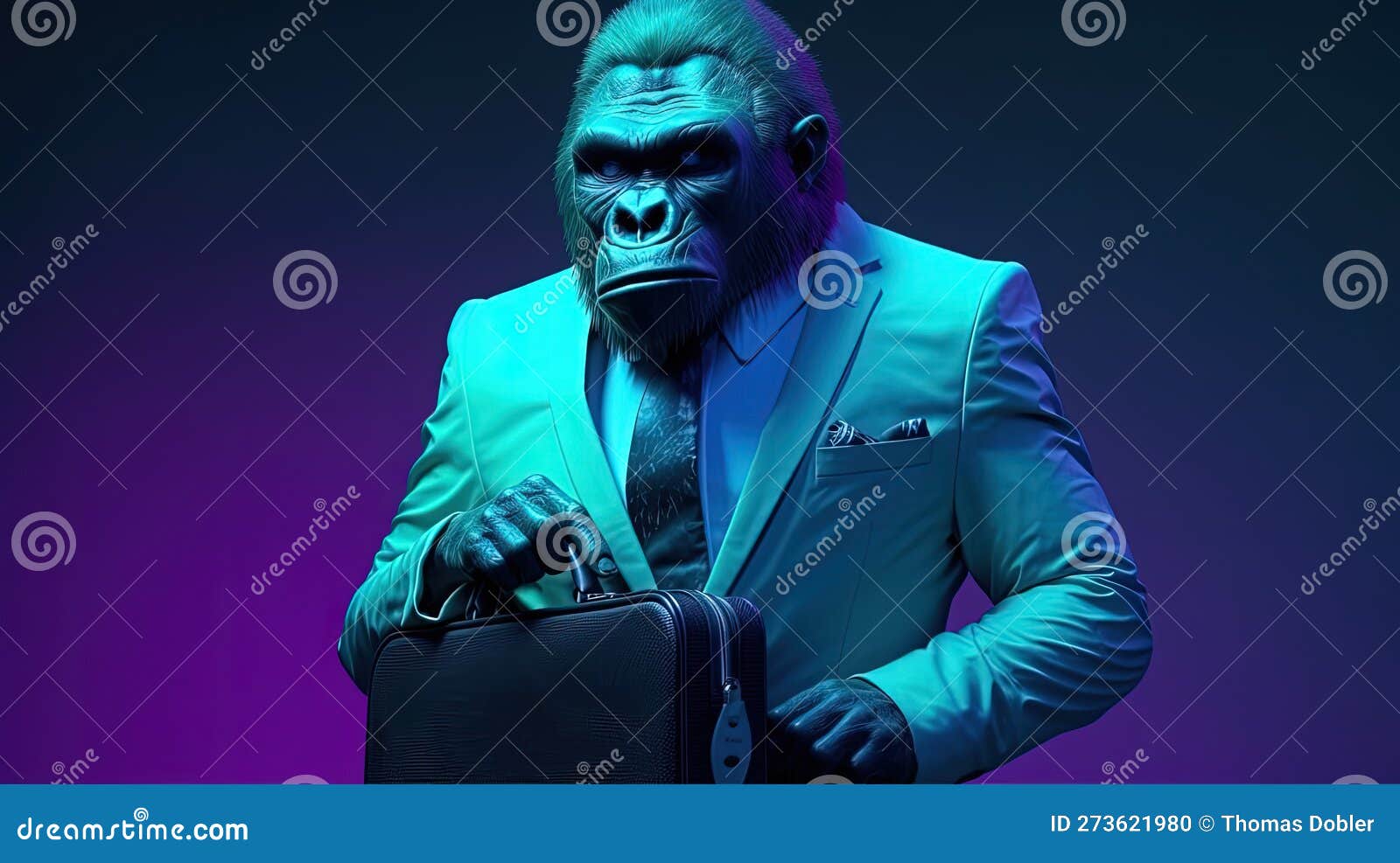 Gorilla as Banker Artwork stock illustration. Illustration of stands ...