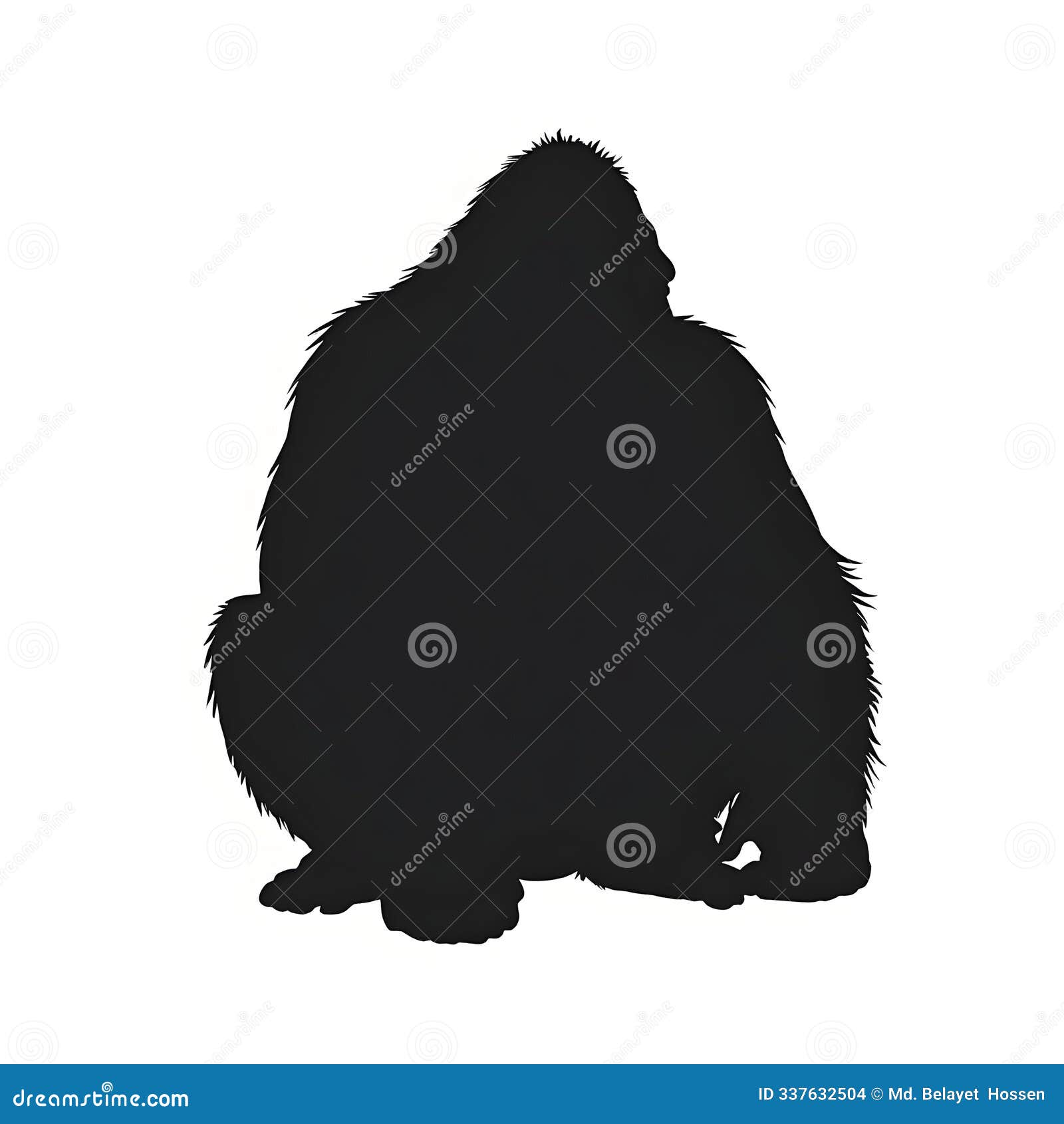 Ape Gorilla Black Ink Sketch Vector Set. Powerful Mighty Silverback ...