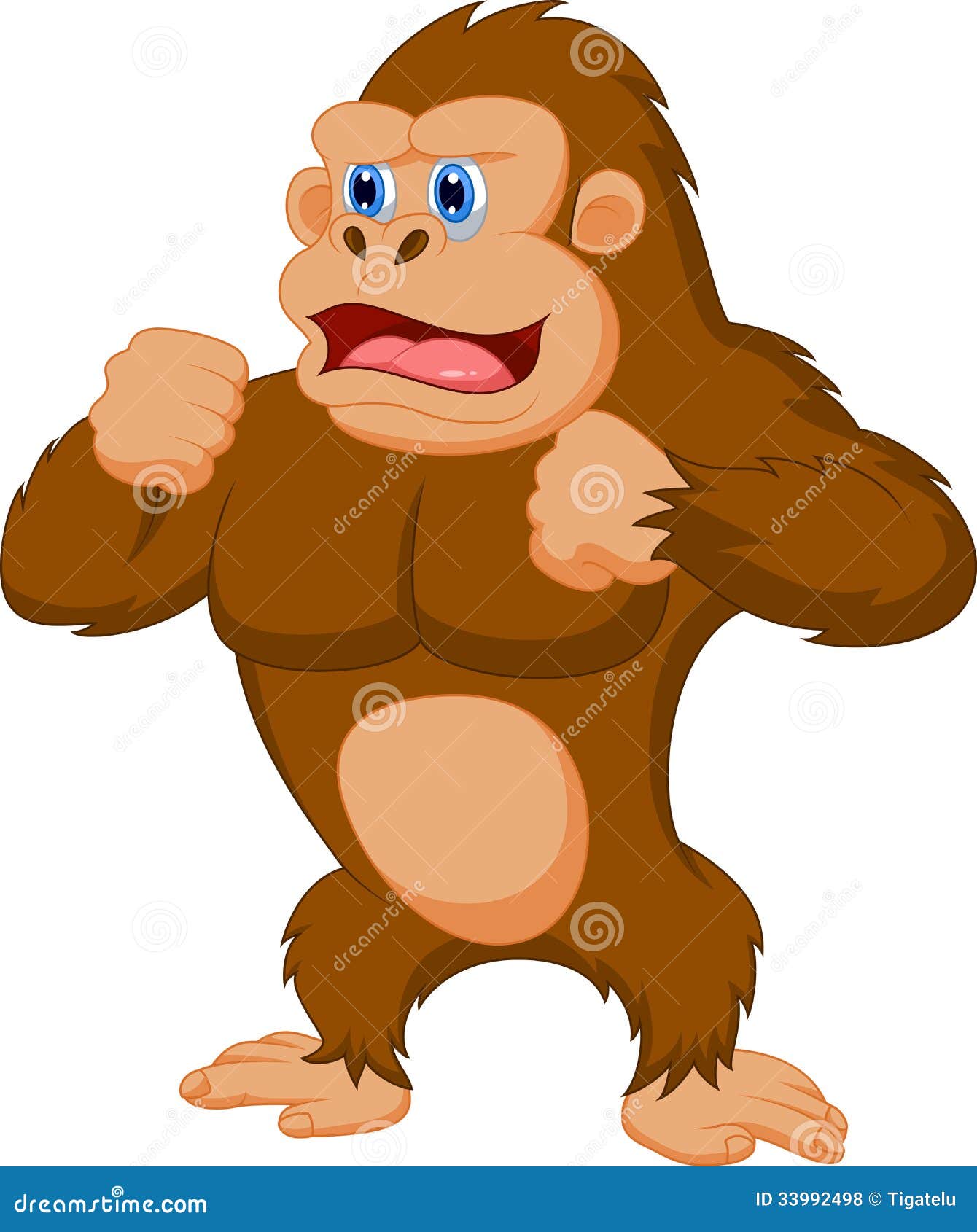Gorilla cartoon stock vector. Illustration of happy, mascot - 33992498